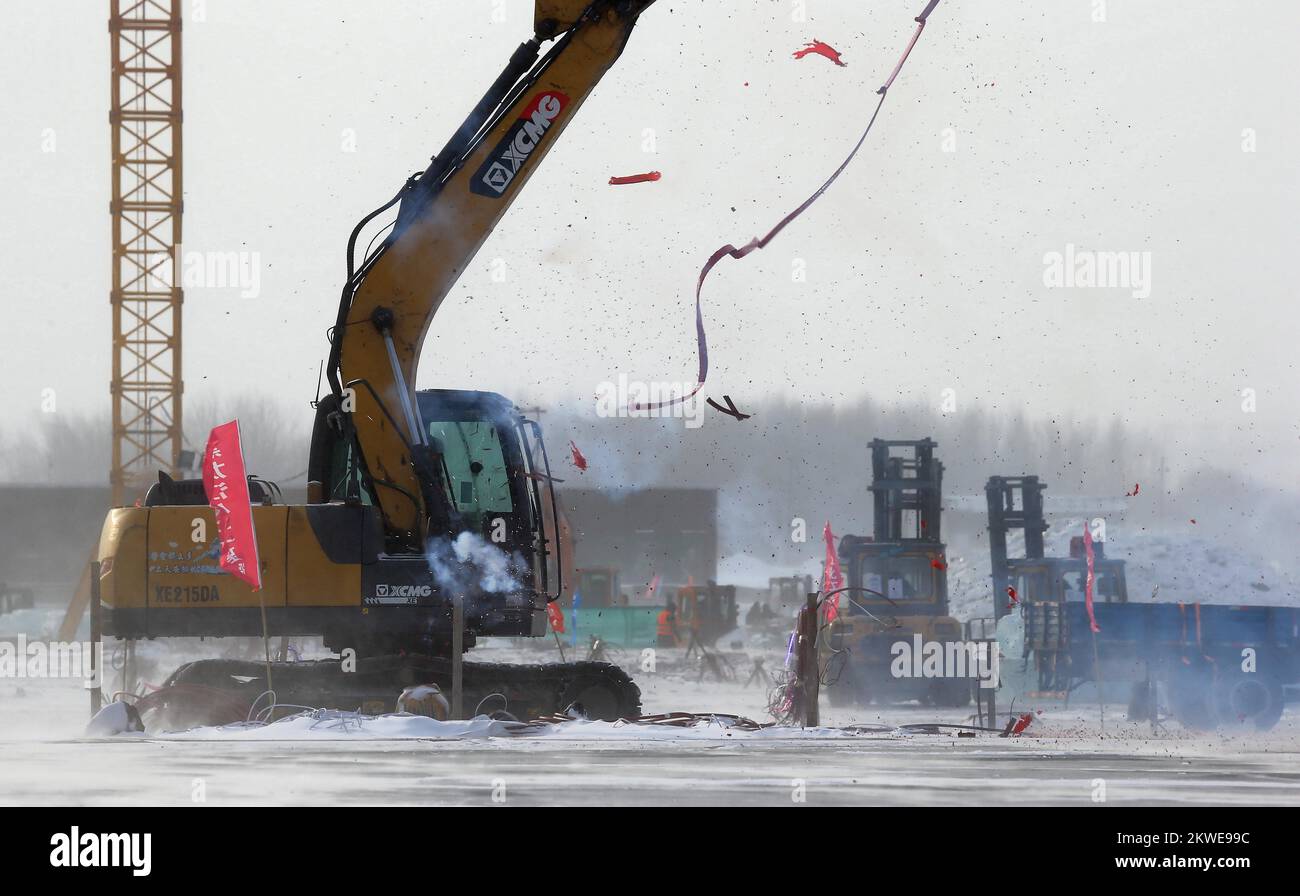 The ice construction of the 24th Harbin Ice-Snow World has begun in ...