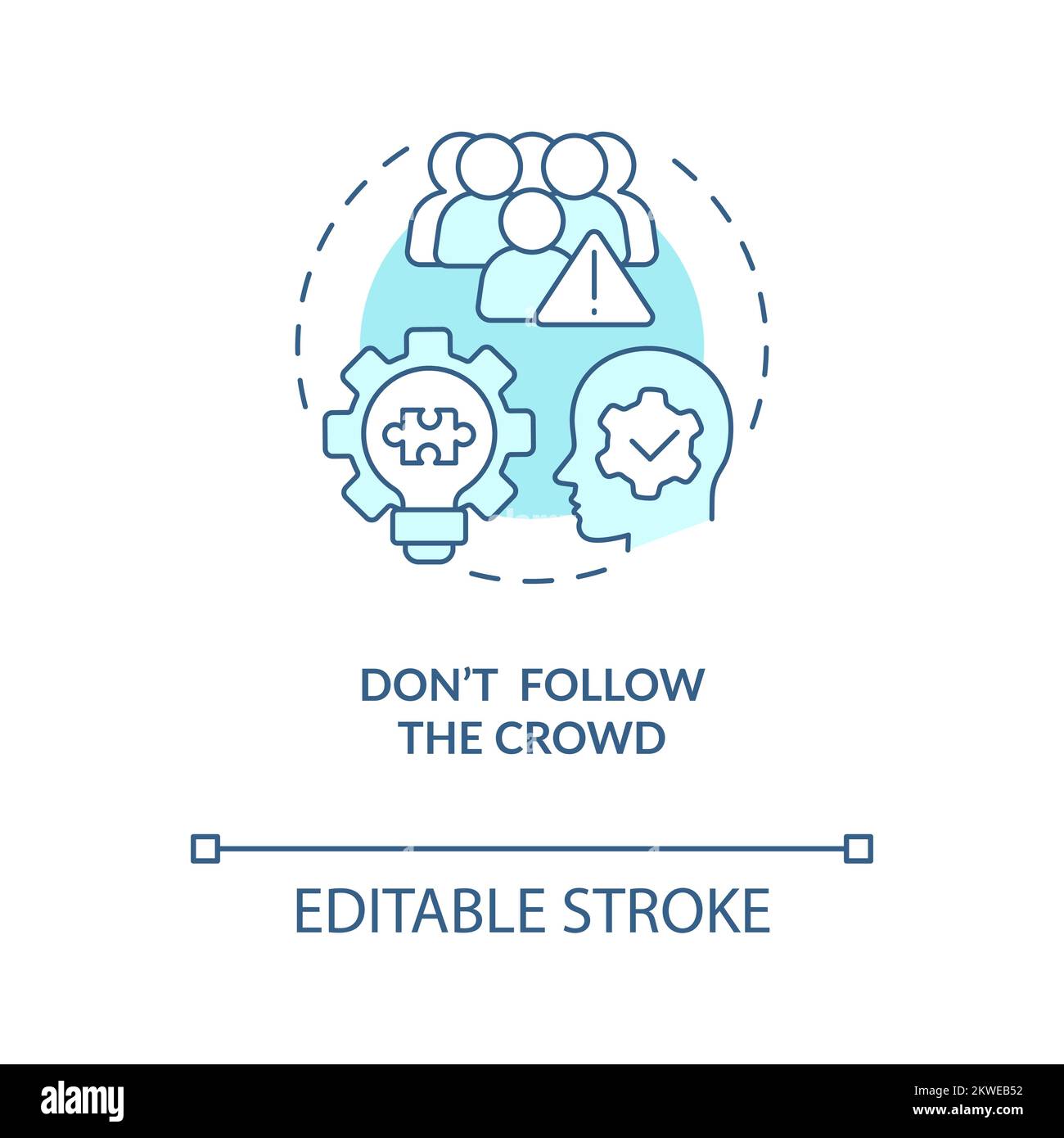 Do not follow crowd concept turquoise icon Stock Vector Image & Art - Alamy
