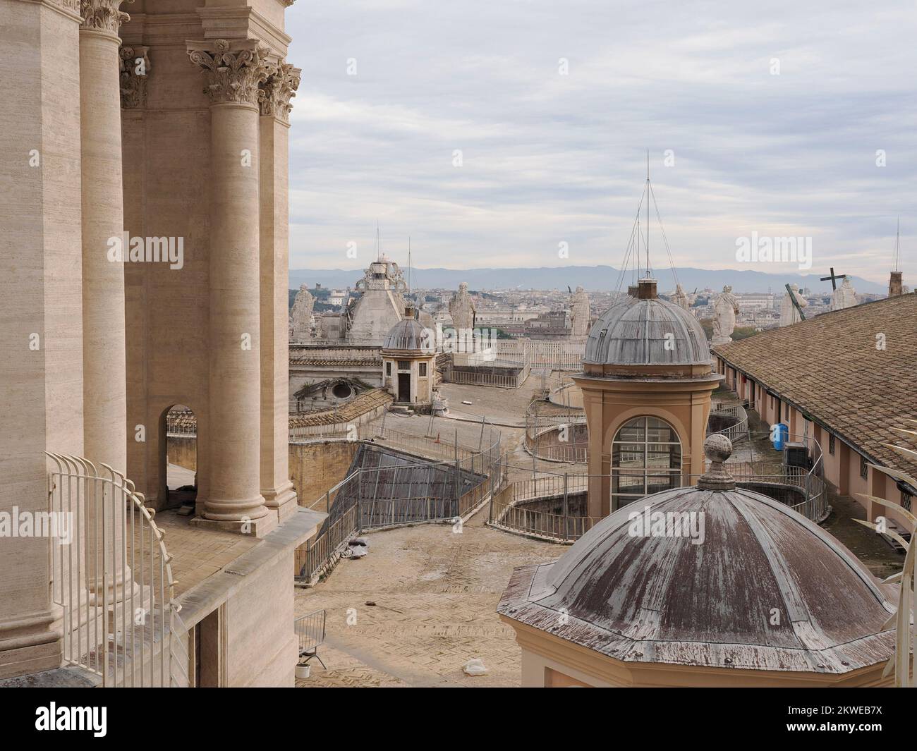 rome house roof and church dome cityscape roofdome view panorama detail ...