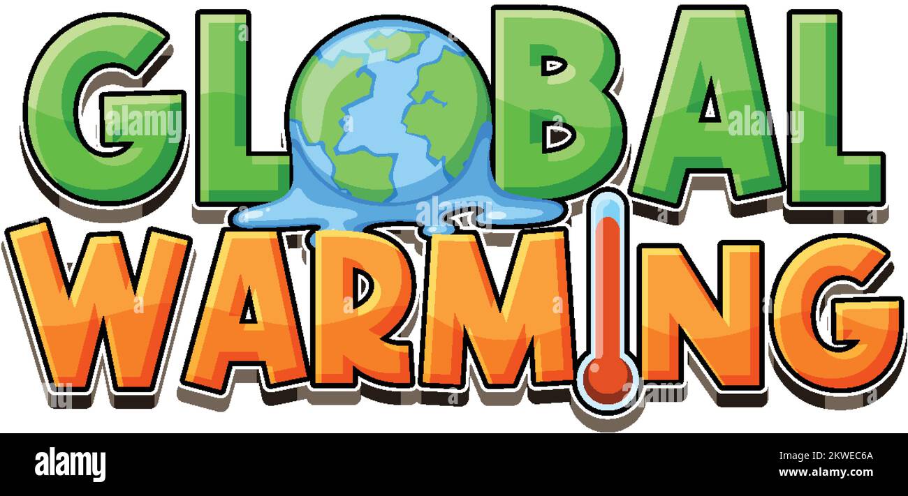Global warming text for banner or poster design illustration Stock ...