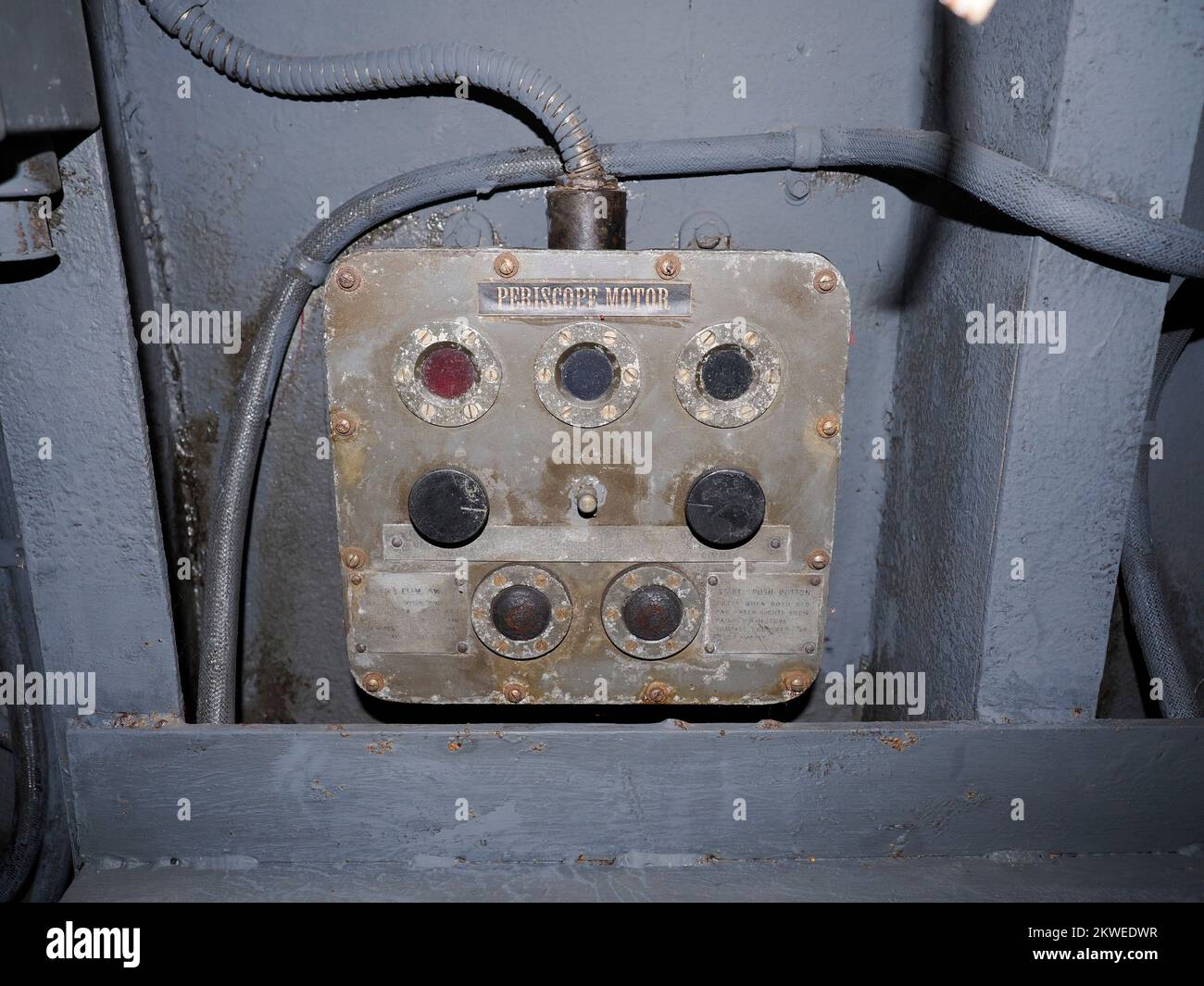 inside ii world war submarine control room detail Stock Photo - Alamy