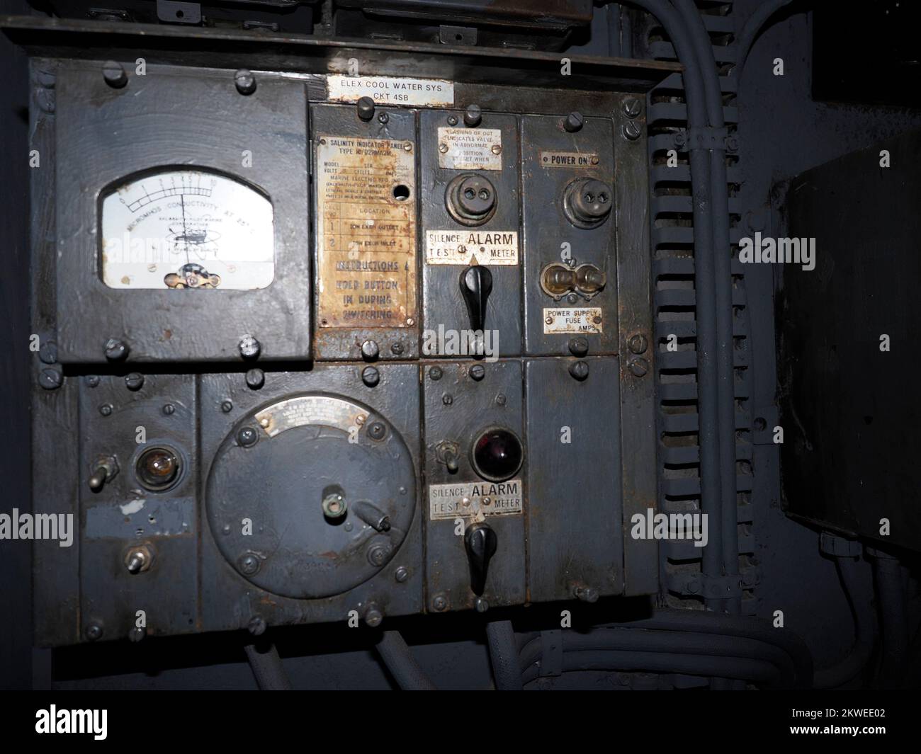 inside ii world war submarine control room detail Stock Photo - Alamy