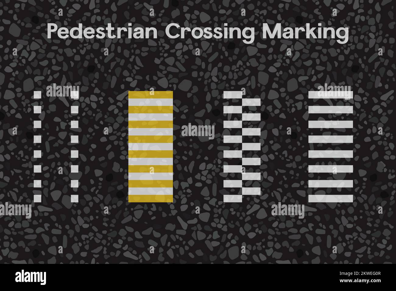 Horizontal road markings, pedestrian crossing vector illustration Stock ...