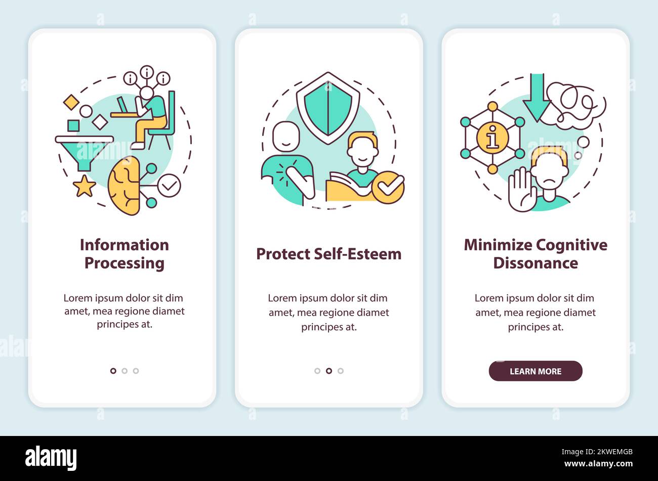 Explanations Of Confirmation Bias Onboarding Mobile App Screen Stock Vector Image And Art Alamy