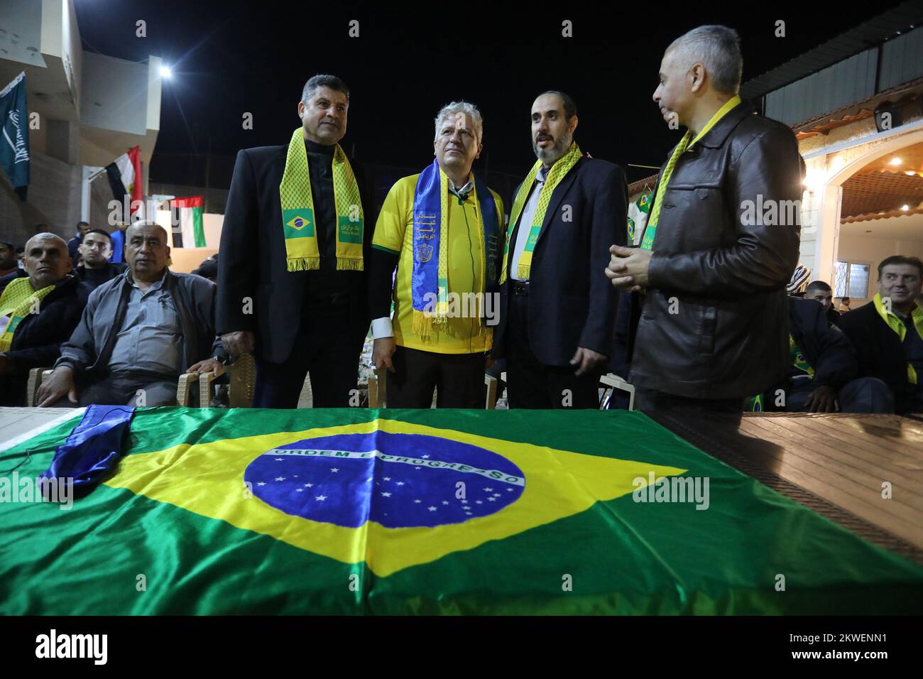 Brazilian Ambassador to Palestine watch the Brazil national team match ...