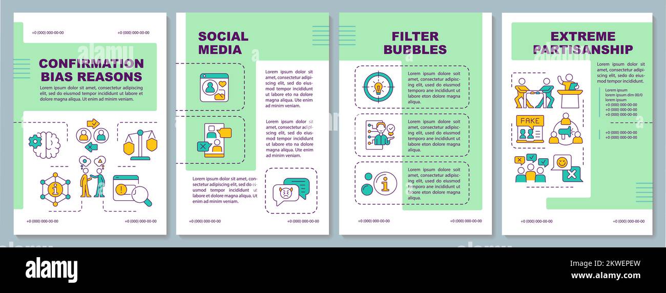 Confirmation bias causes brochure template Stock Vector Image & Art - Alamy