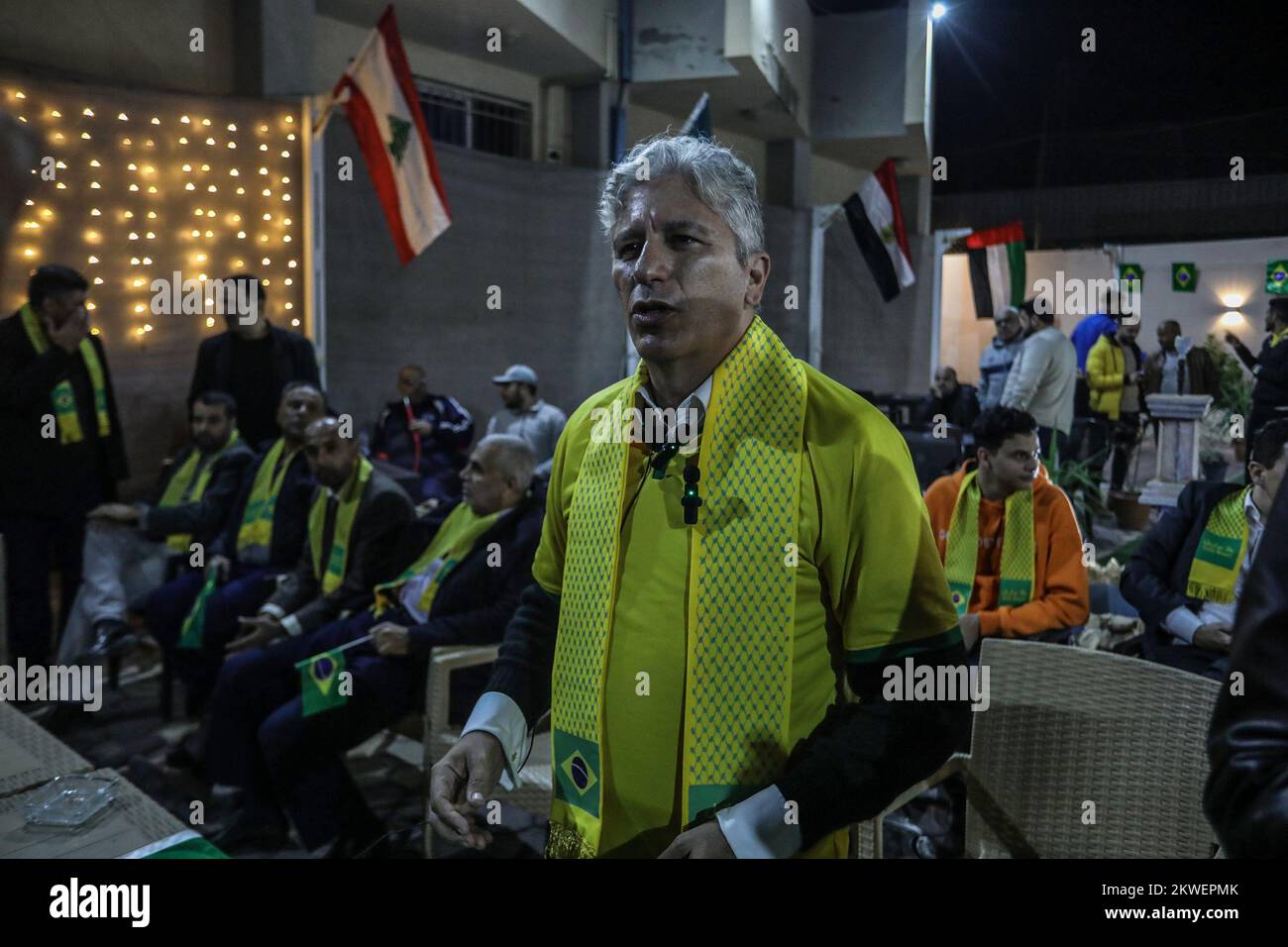 Brazilian Ambassador to Palestine watch the Brazil national team match ...