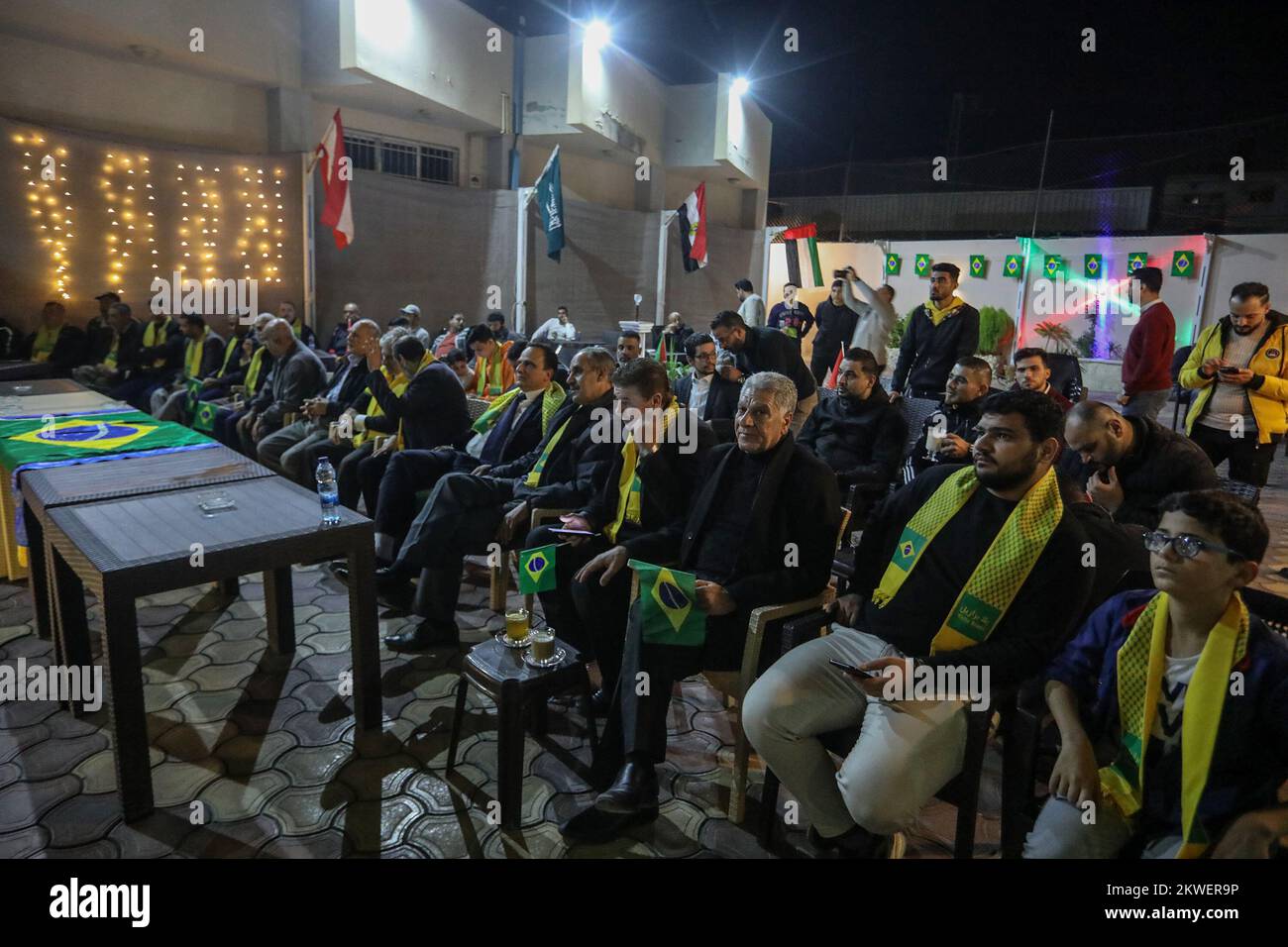Brazilian Ambassador to Palestine watch the Brazil national team match ...