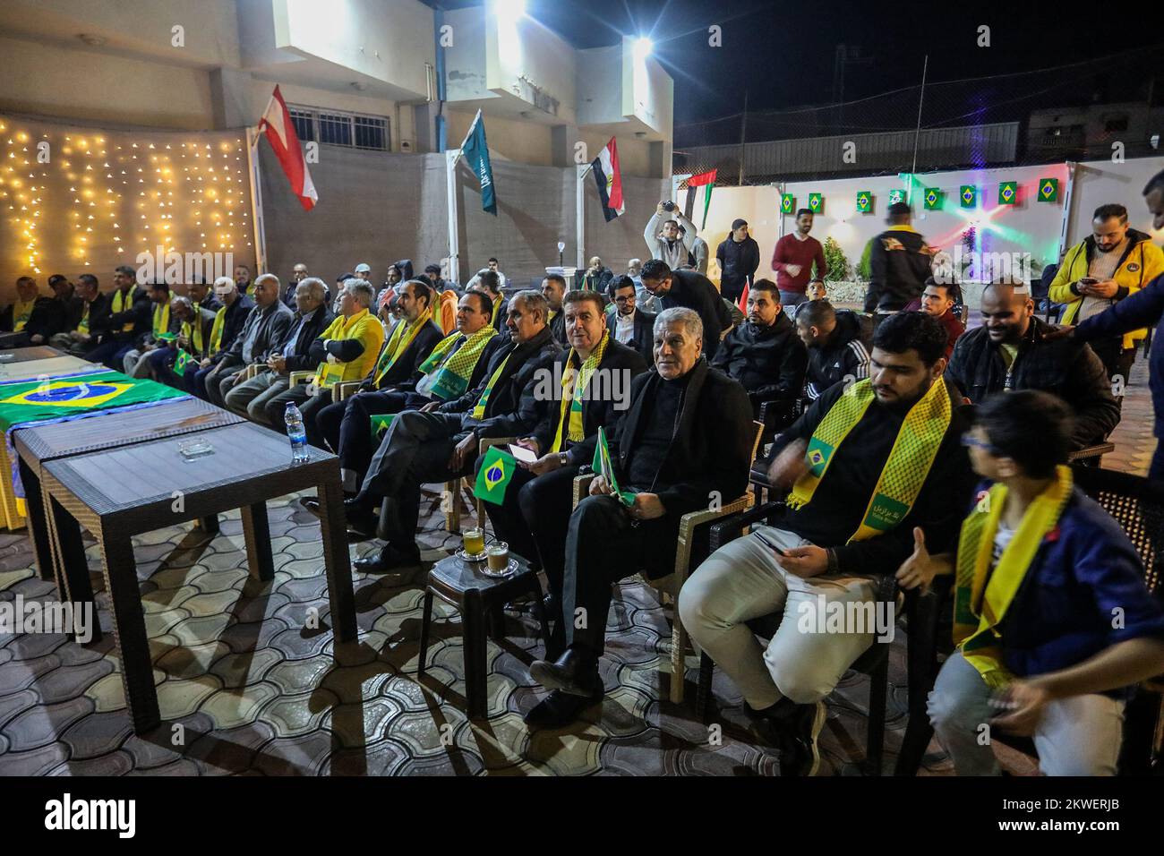 Brazilian Ambassador to Palestine watch the Brazil national team match ...
