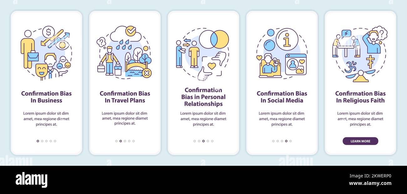 Examples Of Confirmation Bias Onboarding Mobile App Screen Stock Vector Image And Art Alamy