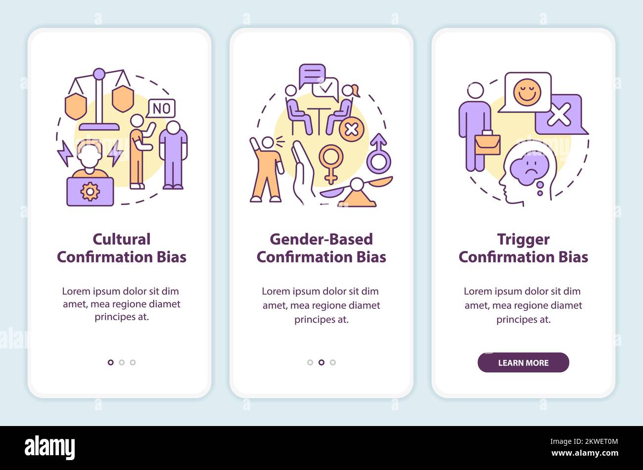 Confirmation Bias Examples In Hiring Onboarding Mobile App Screen Stock Vector Image And Art Alamy