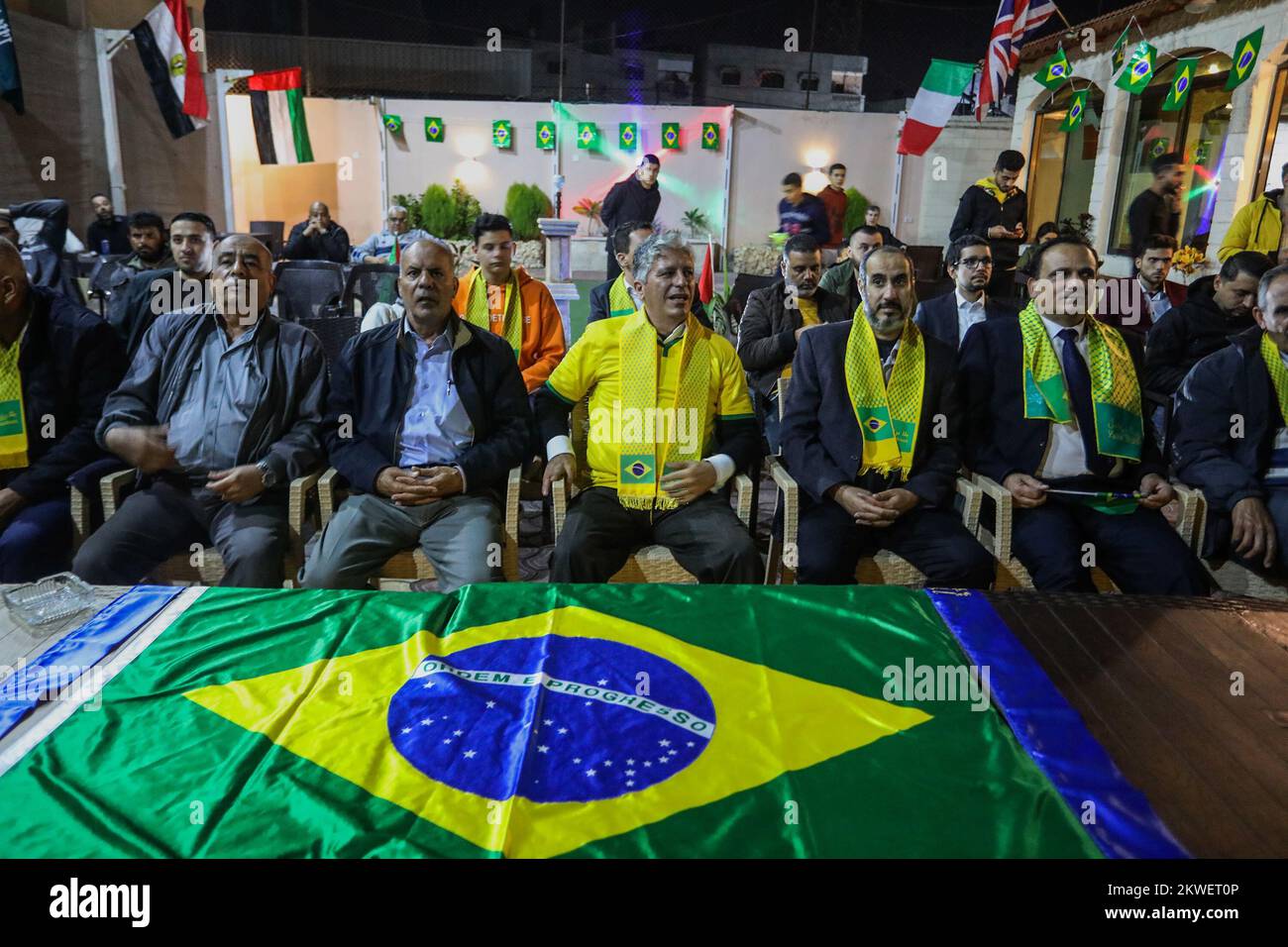 Brazilian Ambassador to Palestine watch the Brazil national team match ...