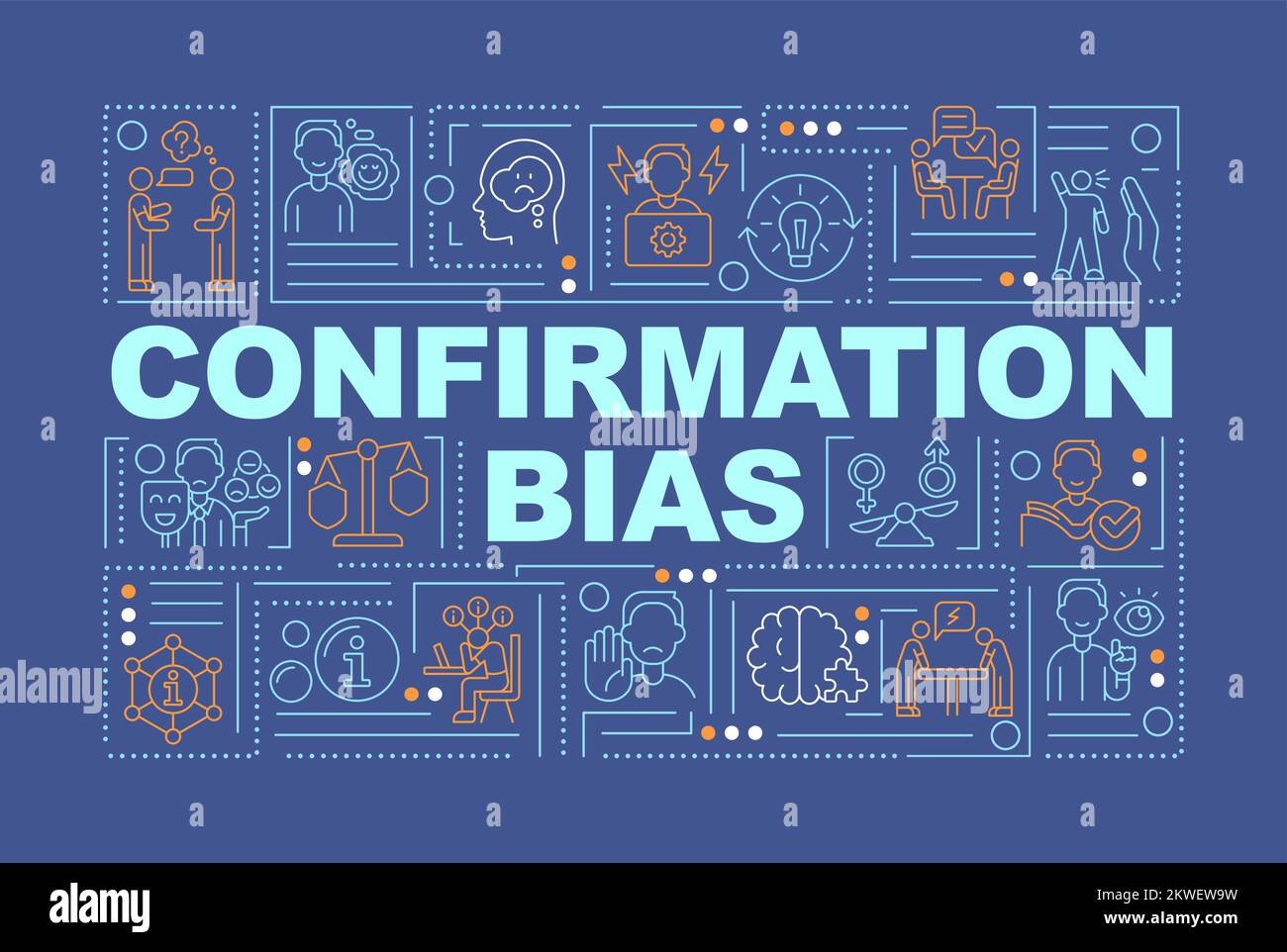 Confirmation bias word concepts dark blue banner Stock Vector Image & Art - Alamy