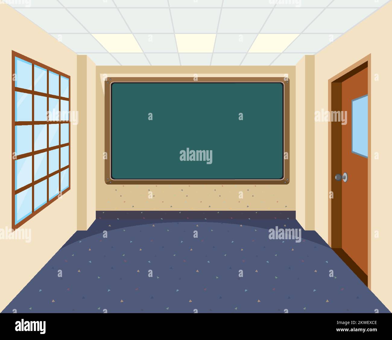 Empty room in cartoon style background template illustration Stock ...