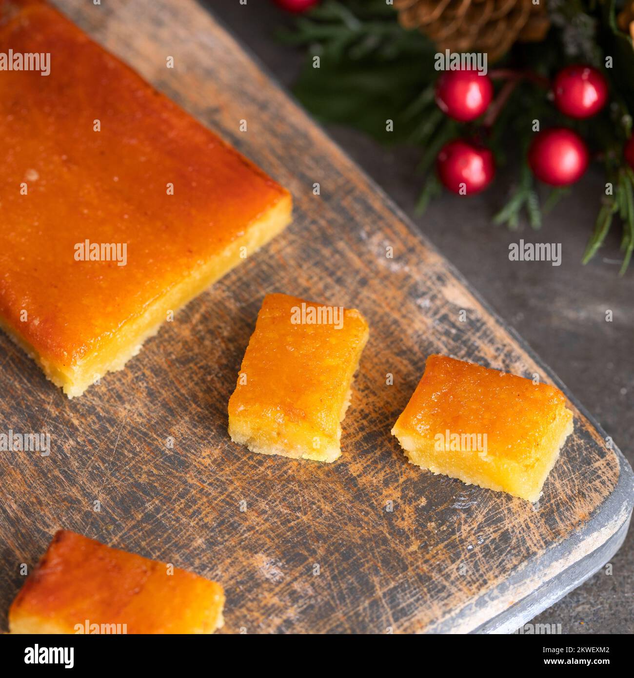 Turron de yema or Burnt egg yolk nougat, delicious and famous Christmas ...