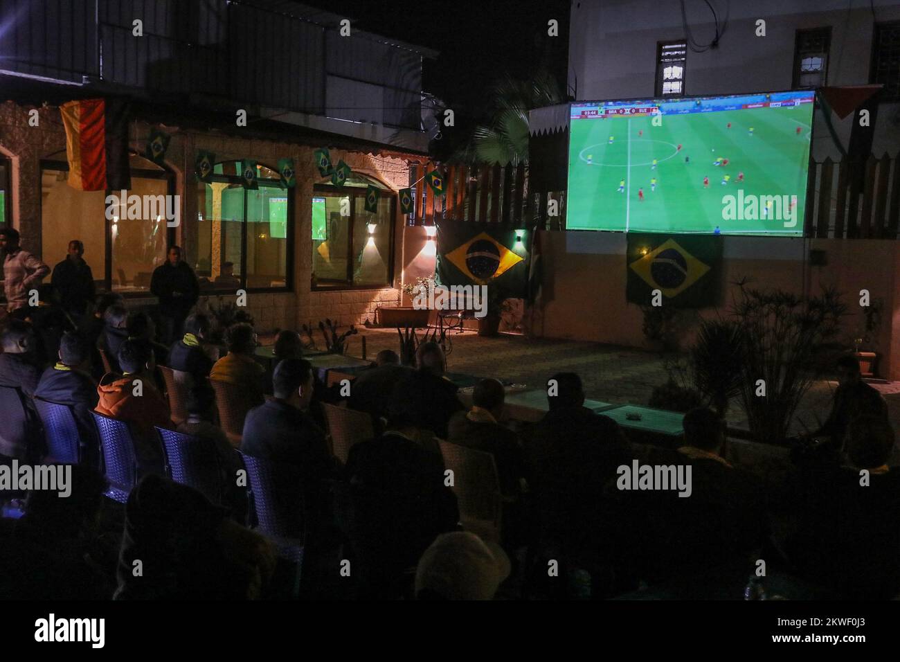 Brazilian Ambassador to Palestine watch the Brazil national team match ...