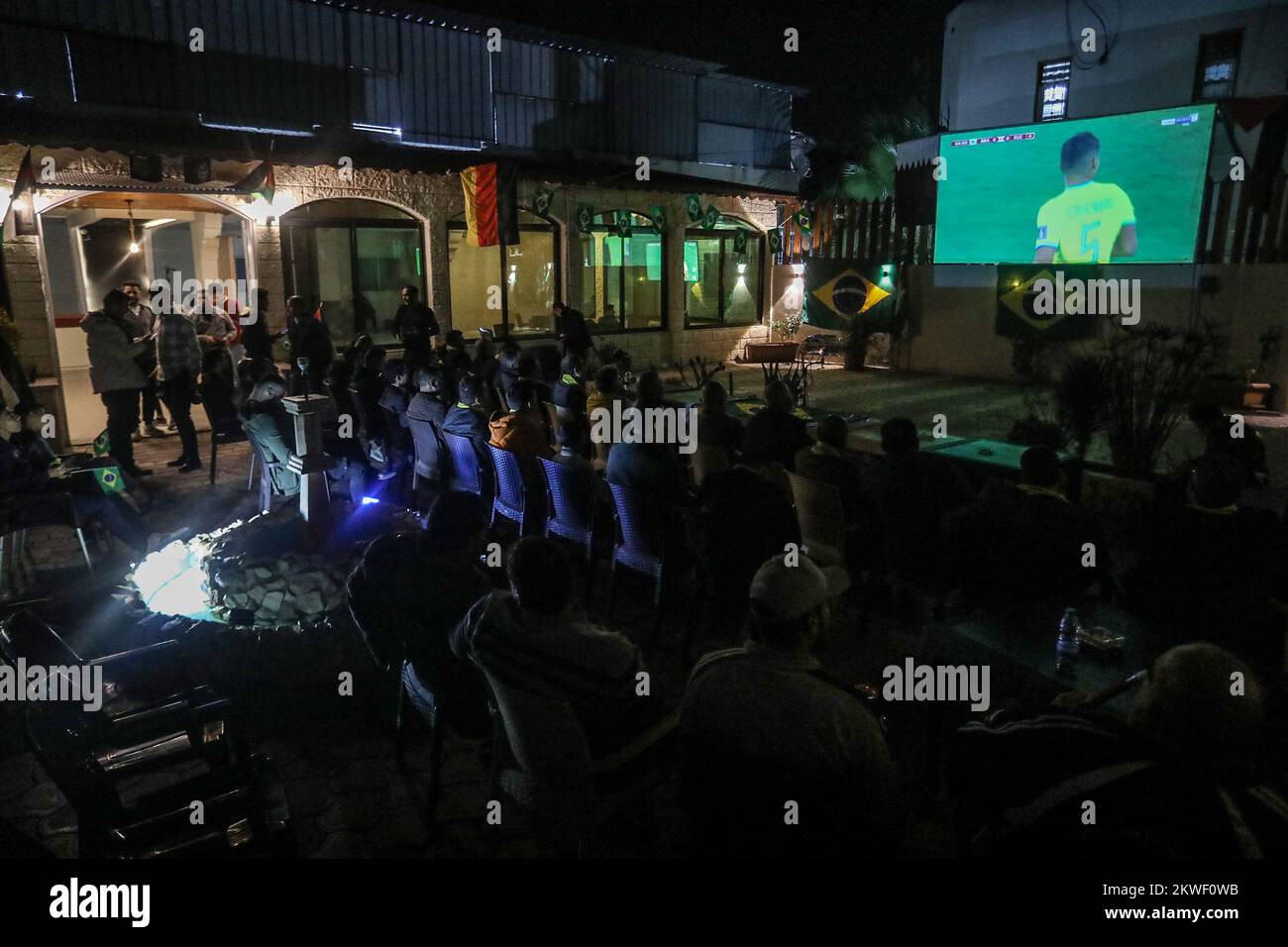 Brazilian Ambassador to Palestine watch the Brazil national team match ...