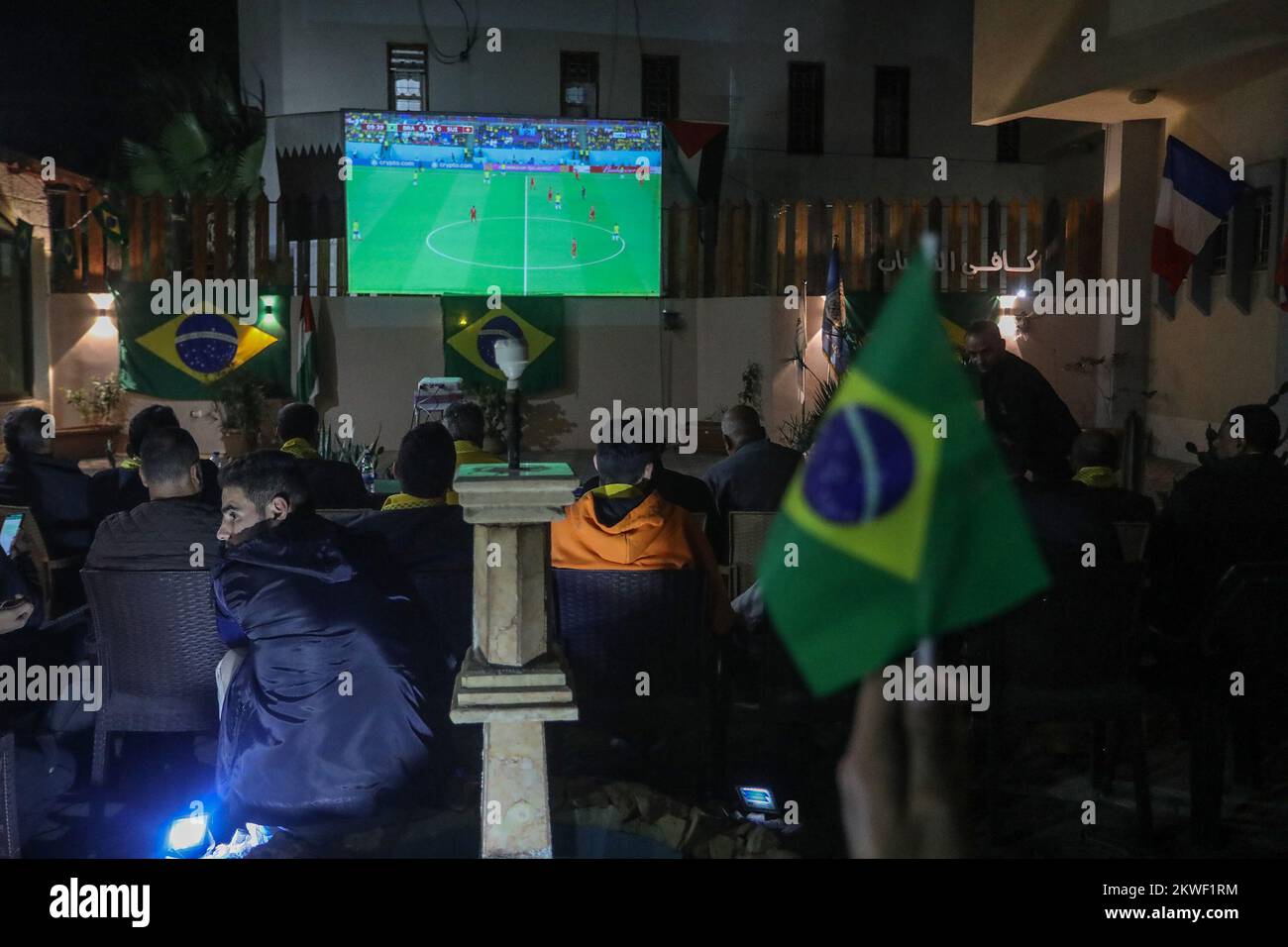 Brazilian Ambassador to Palestine watch the Brazil national team match ...