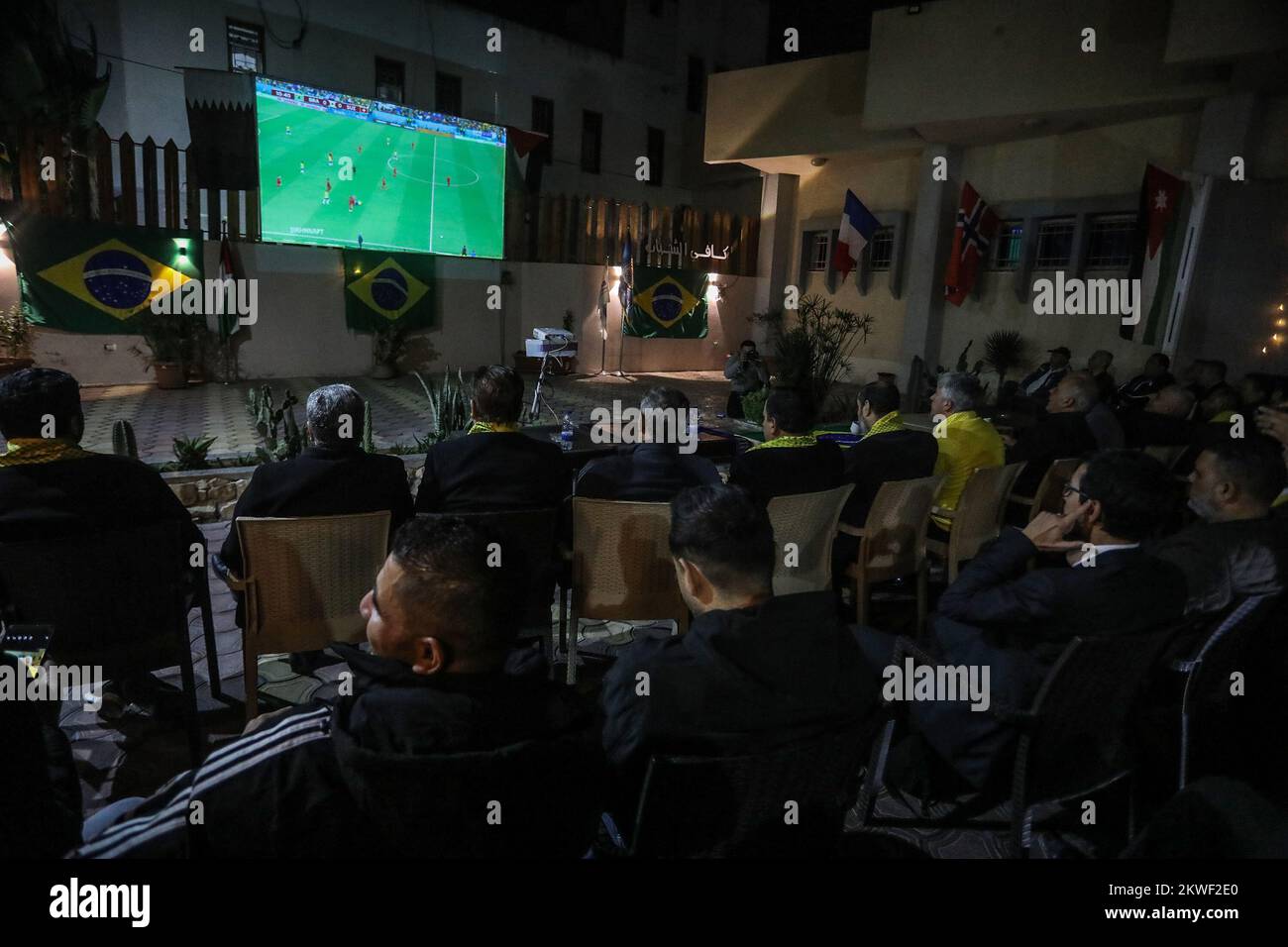 Brazilian Ambassador to Palestine watch the Brazil national team match ...