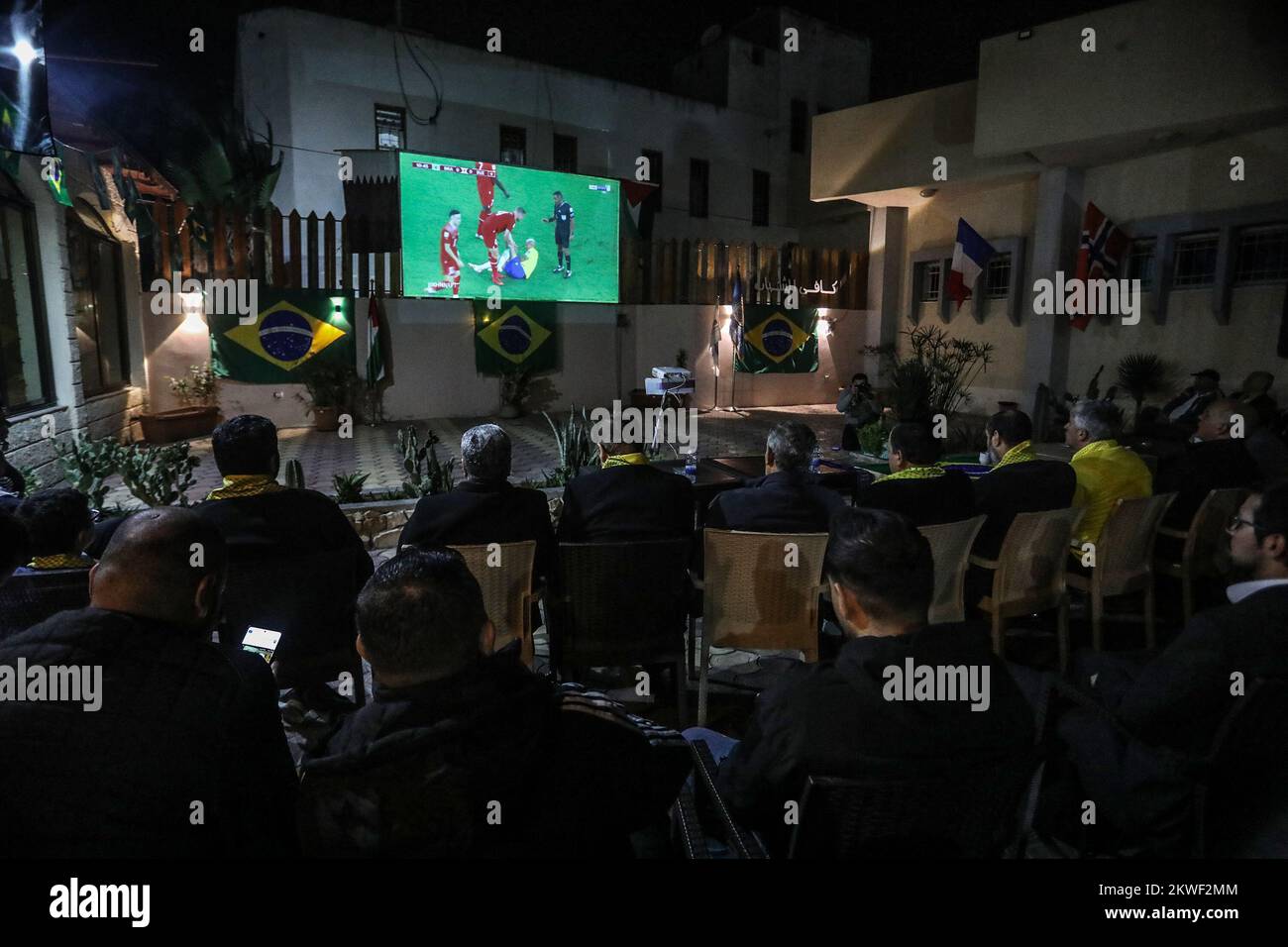 Brazilian Ambassador to Palestine watch the Brazil national team match ...
