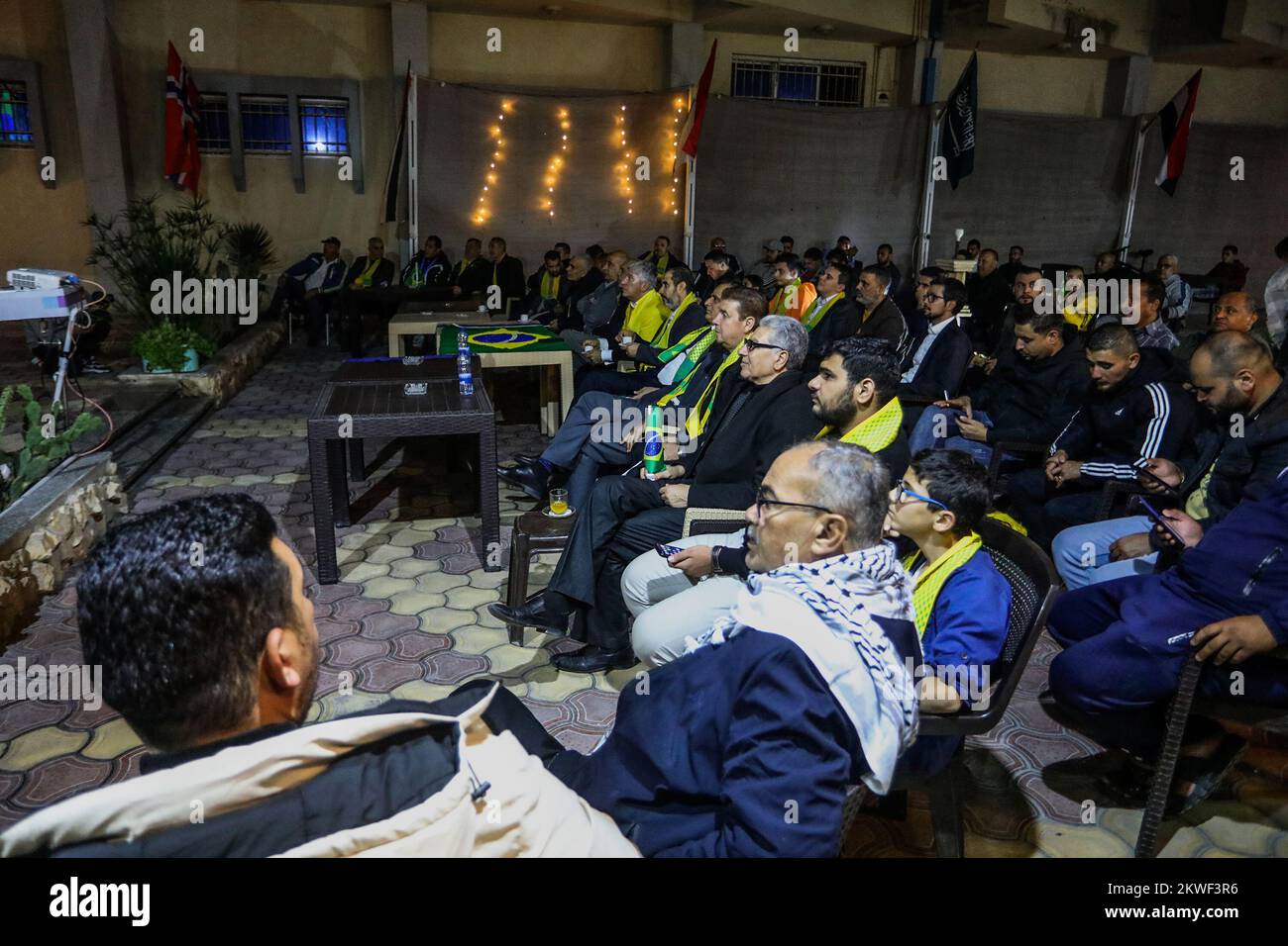 Brazilian Ambassador to Palestine watch the Brazil national team match ...