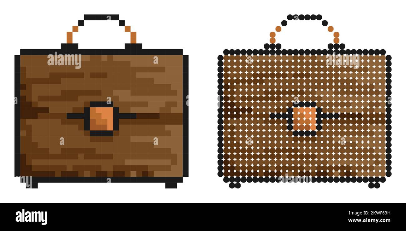 Pixel icon. Briefcase, suitcase of businessman for carrying business ...
