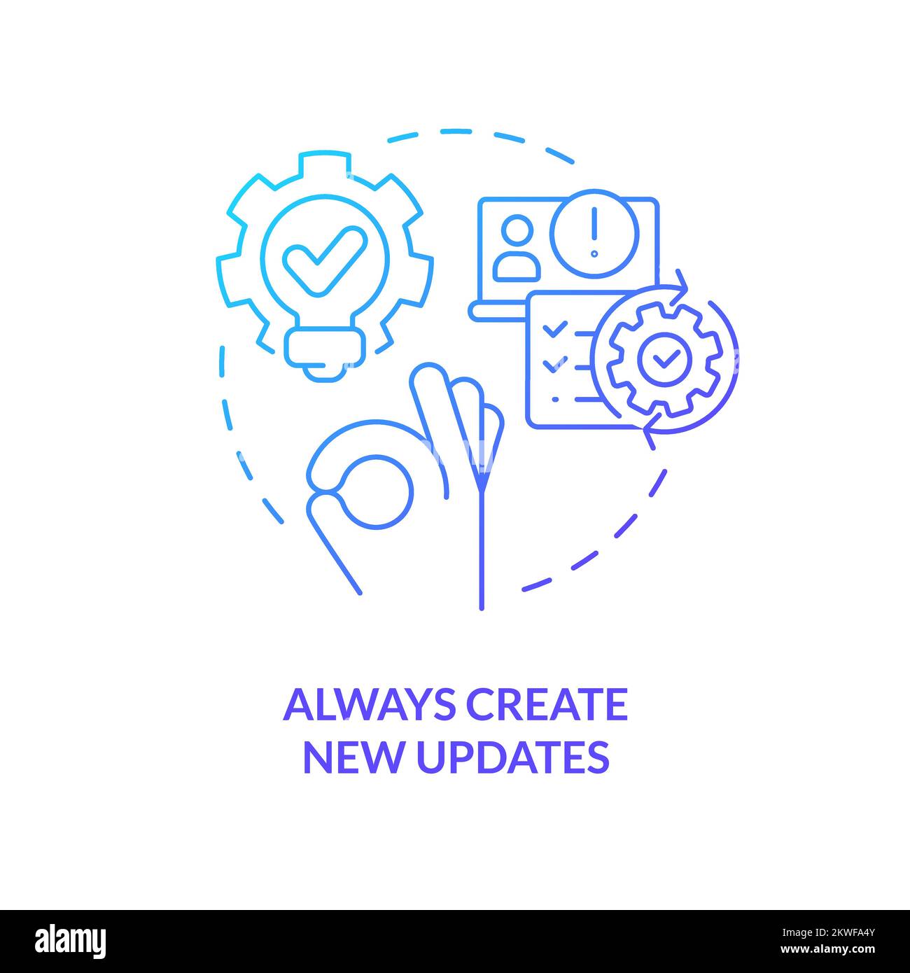 Always create new updates blue gradient concept icon Stock Vector Image ...