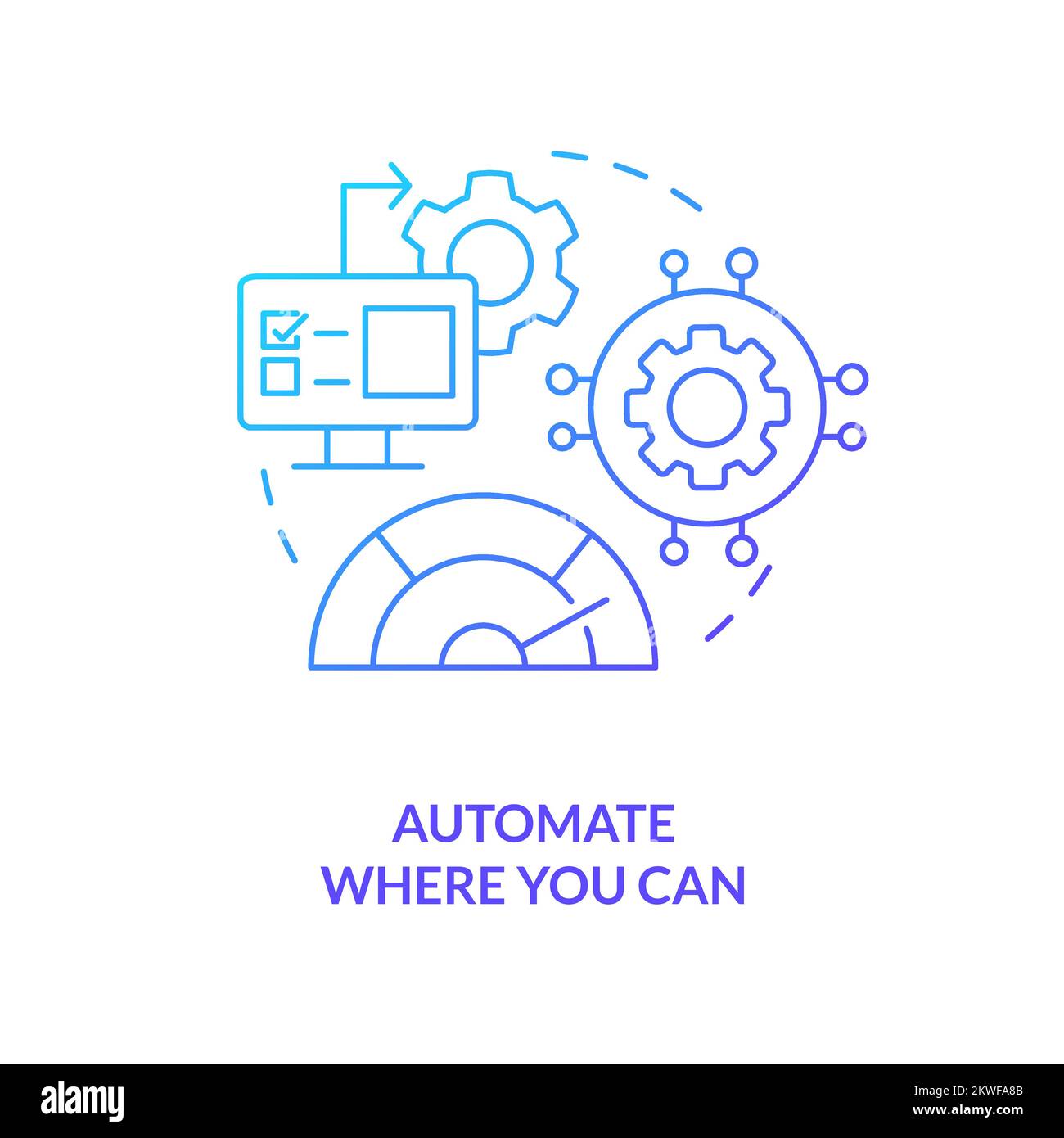 Automation impact on speed blue gradient concept icon Stock Vector Image & Art - Alamy