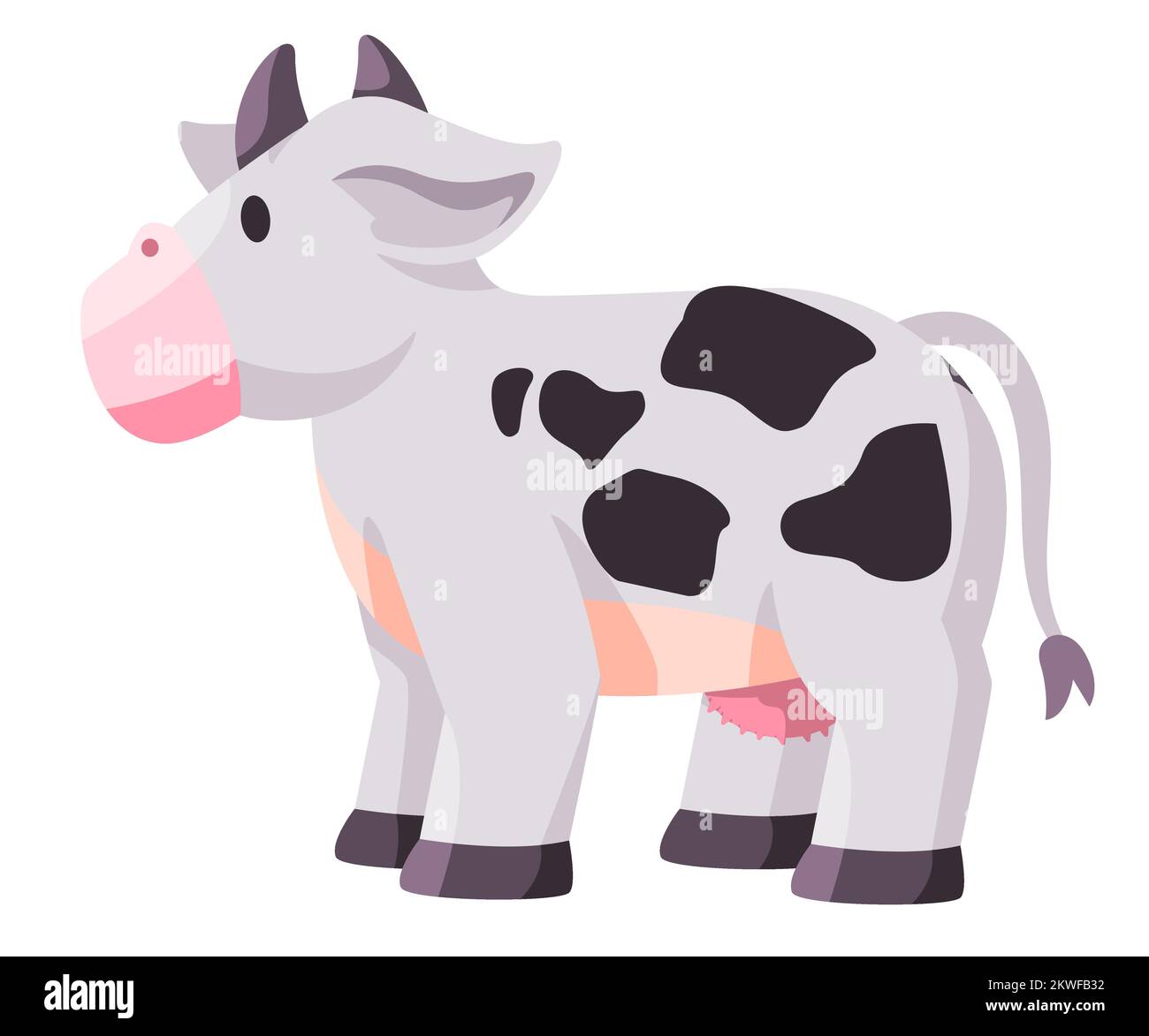 Cow livestock animal illustration funny friendly cartoon character ...
