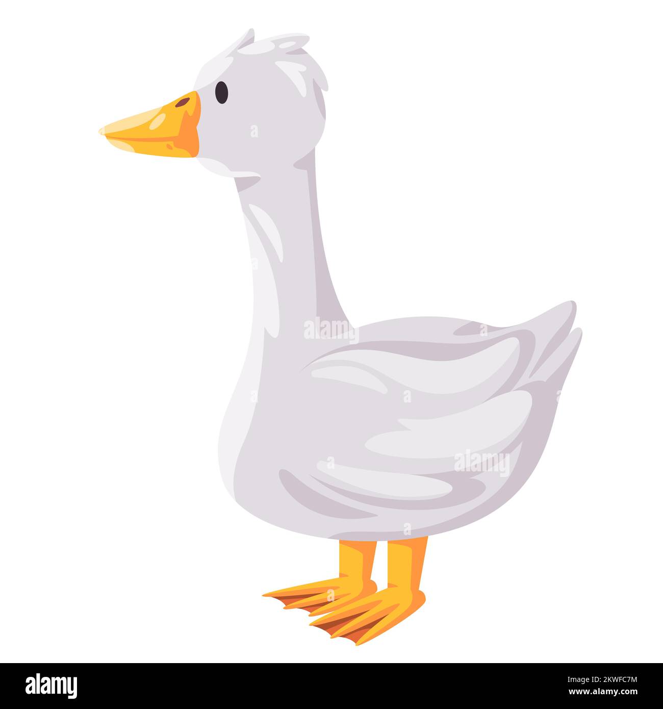 Goose white swan standing vector drawing illustration Stock Vector ...