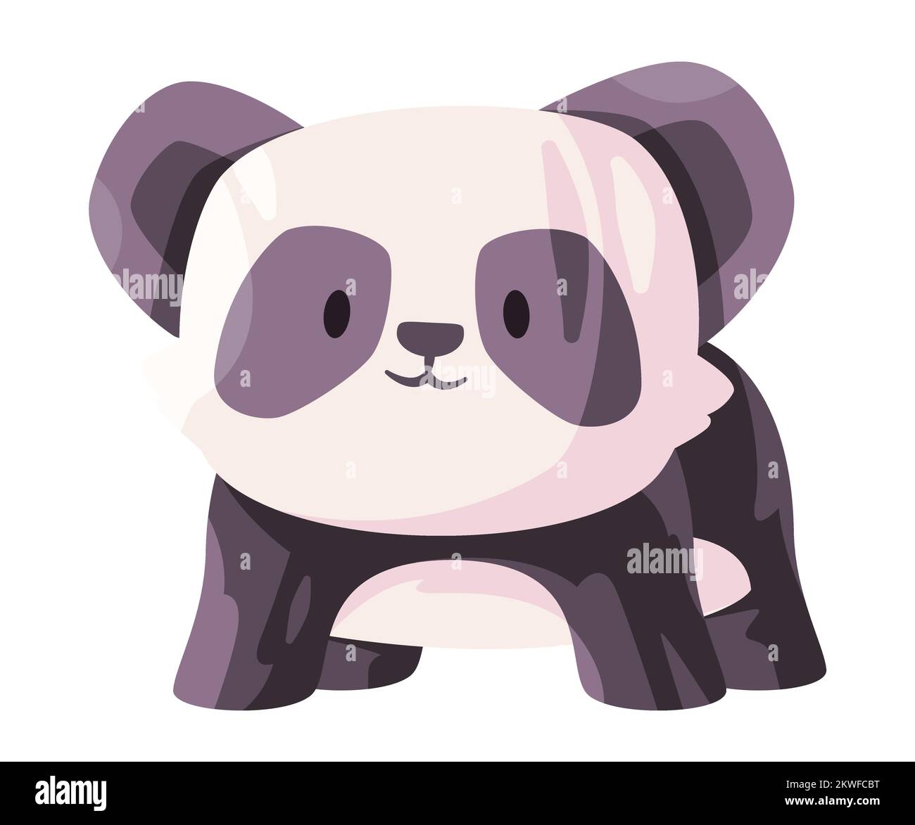 Pose panda bear with cute adorable face animal doll in white black ...