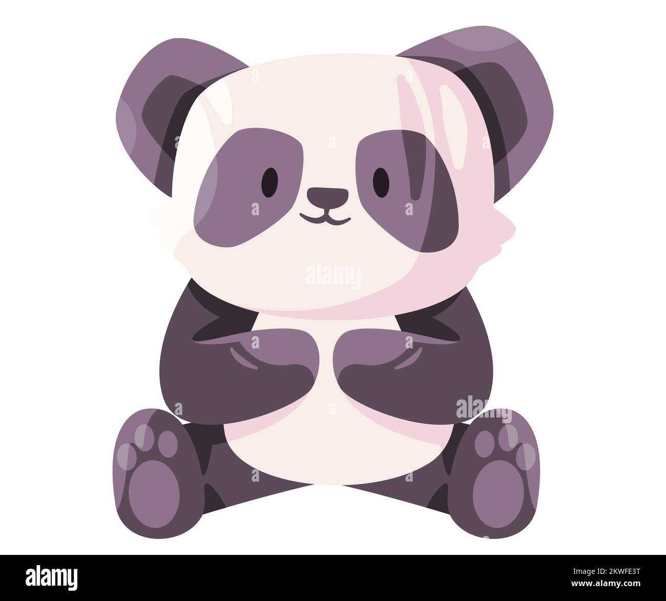 Panda animal bear with cute adorable face animal doll in white black ...
