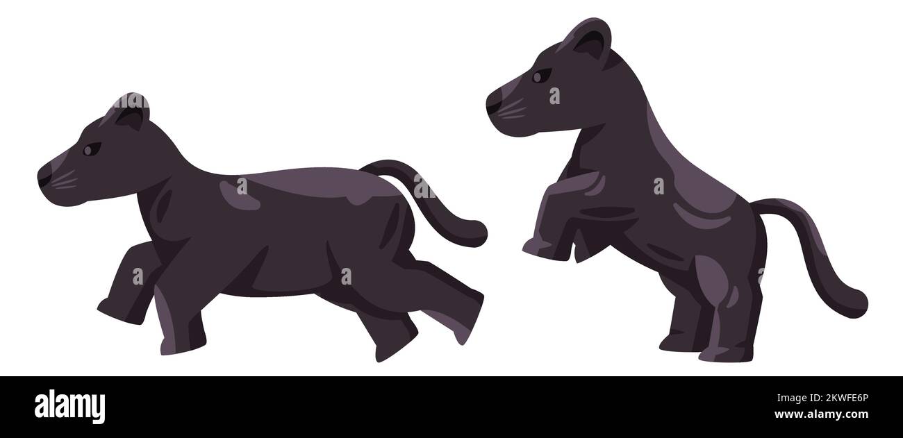 Jaguar black leopard dog sitting and standing cute drawing cartoon ...