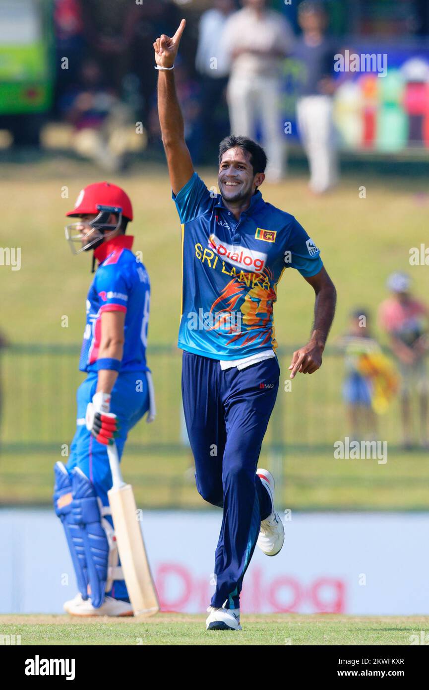 Kandy, Sri Lanka. 30th November 2022. Sri Lanka's Kasun Rajitha ...