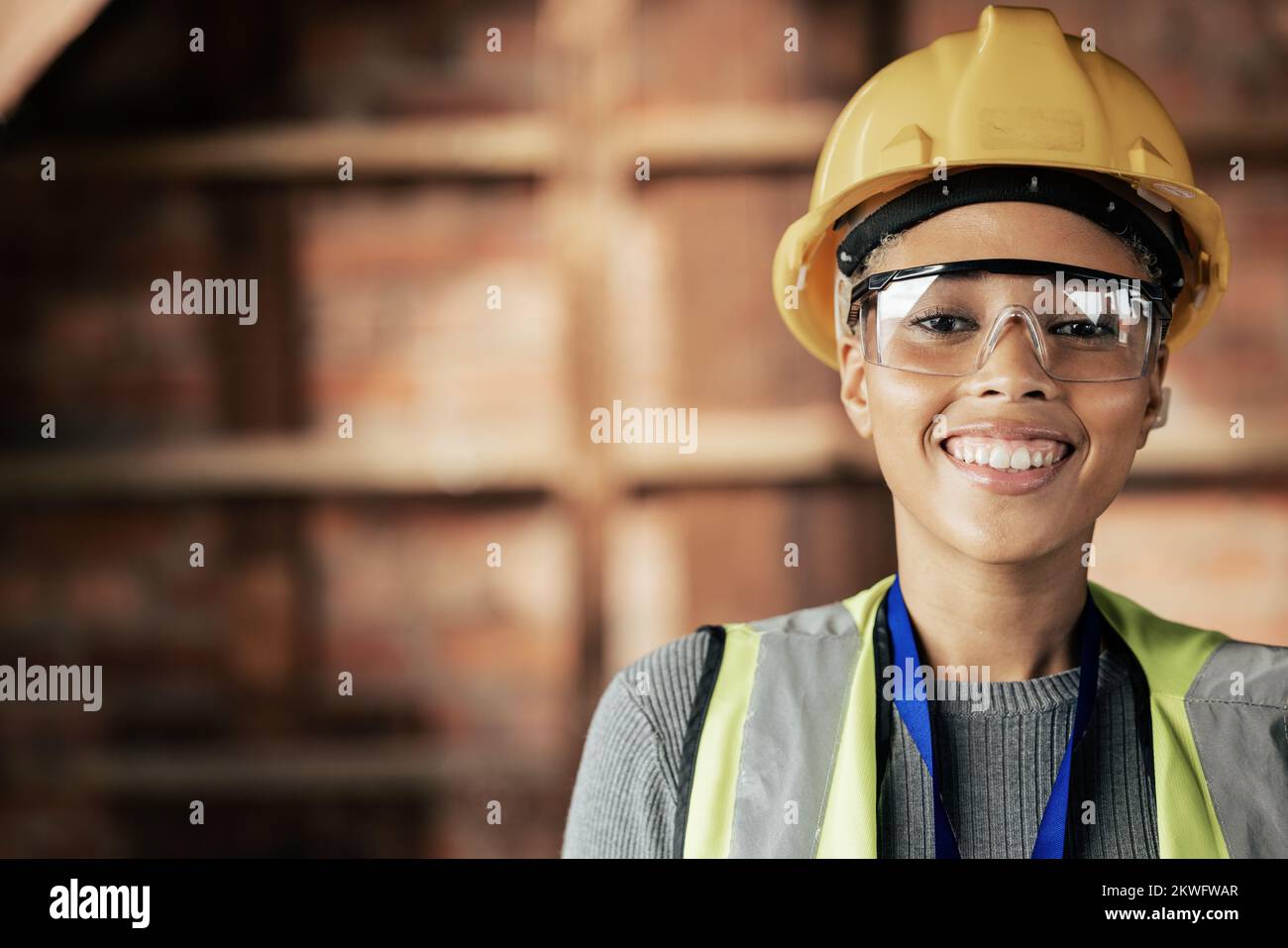 Engineering, portrait and woman construction worker on site working on ...