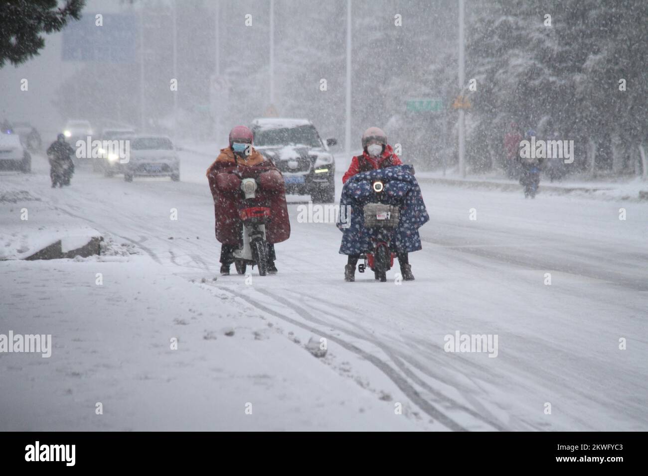 Affected by the cold wave, the first heavy snow fell in Weihai City ...