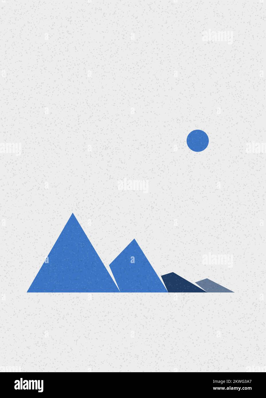 Geometric Mountains silhouette generative art poster illustration Stock ...