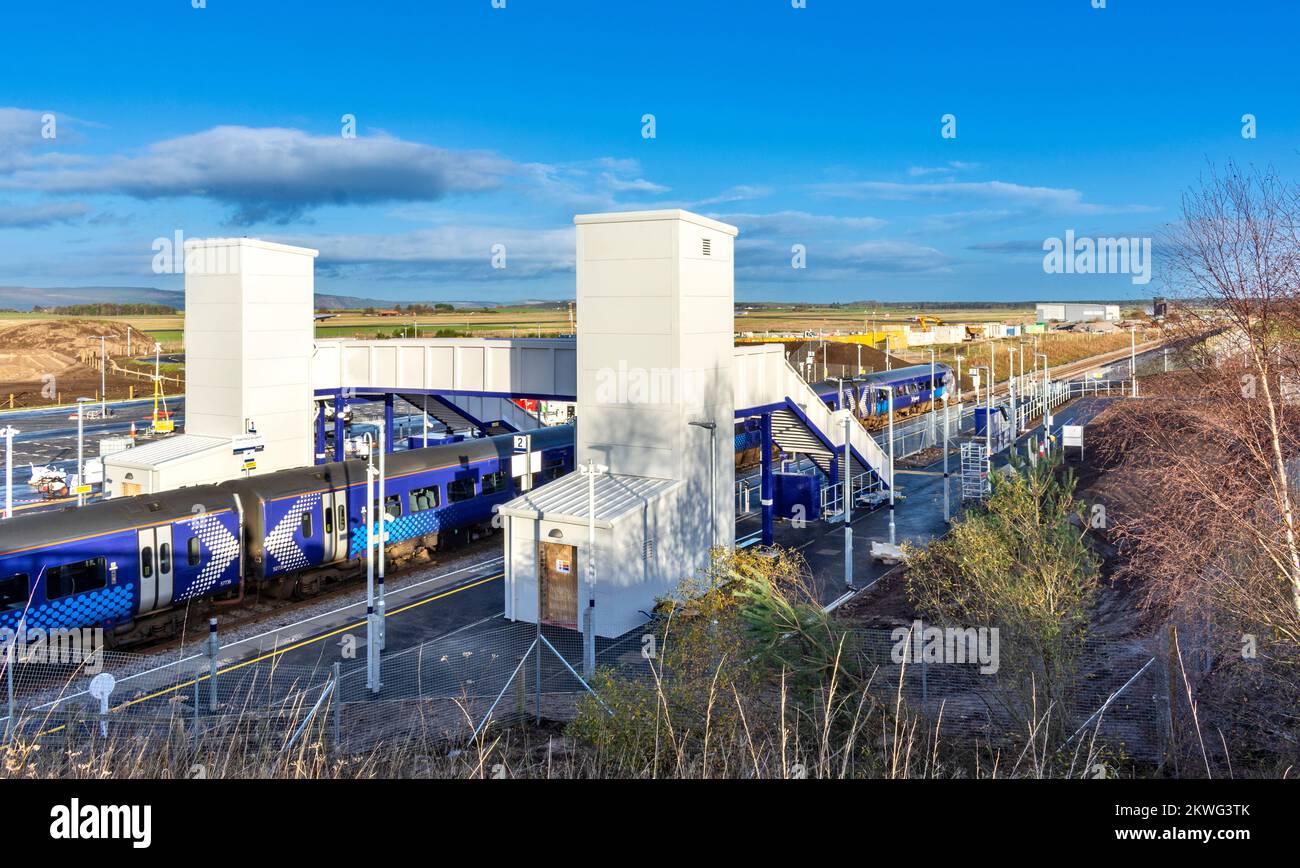 Inverness Airport Railway Station the Scotrail train standing at the ...