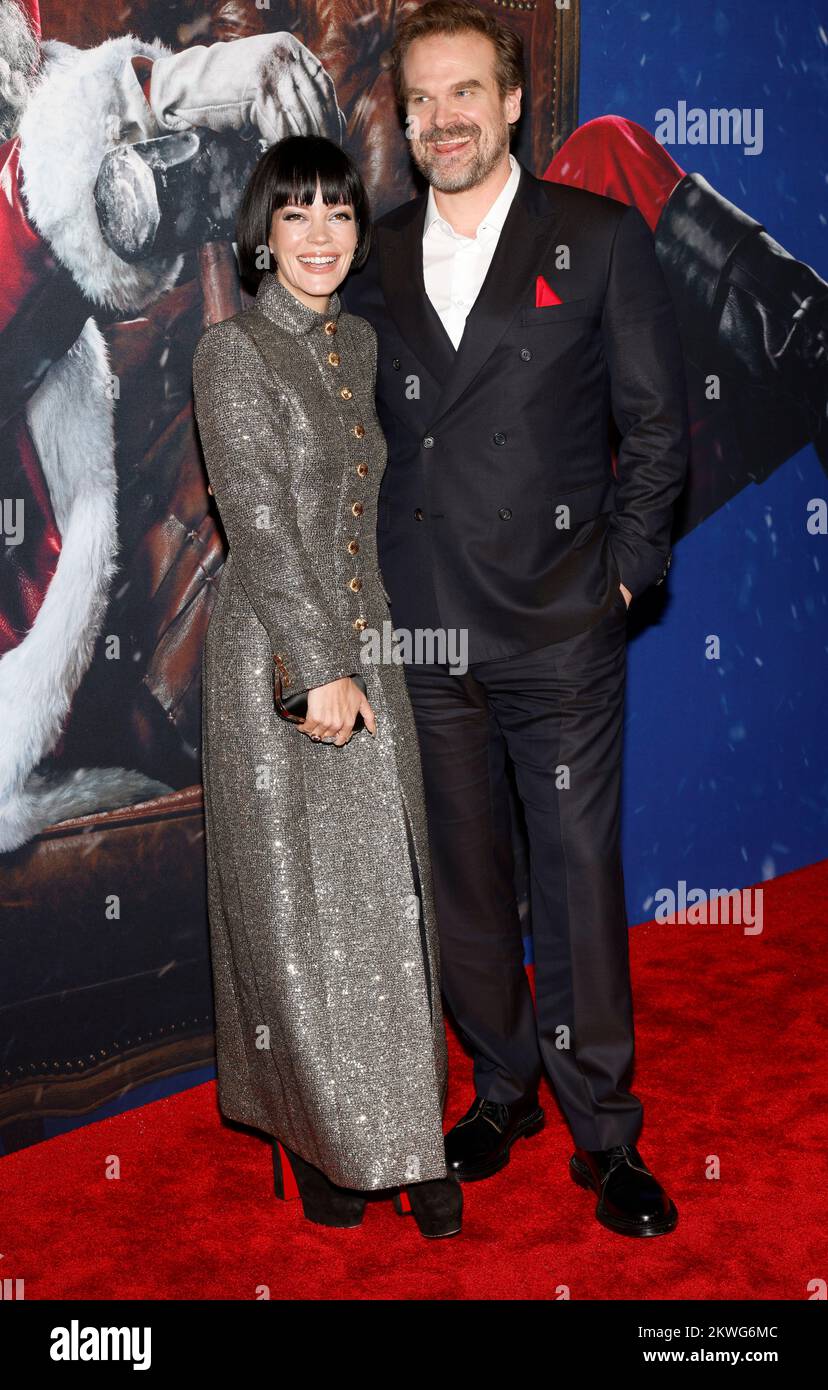 Los Angeles, CA, - Nov 29, 2022: Lily Allen and David Harbour arrive at ...