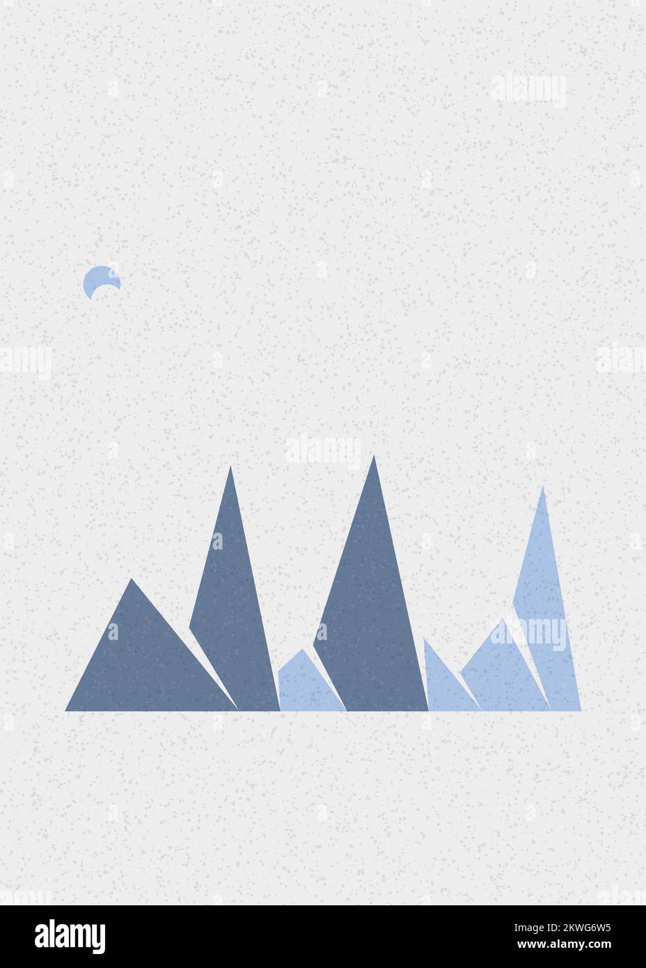 Geometric Mountains silhouette generative art poster illustration Stock ...