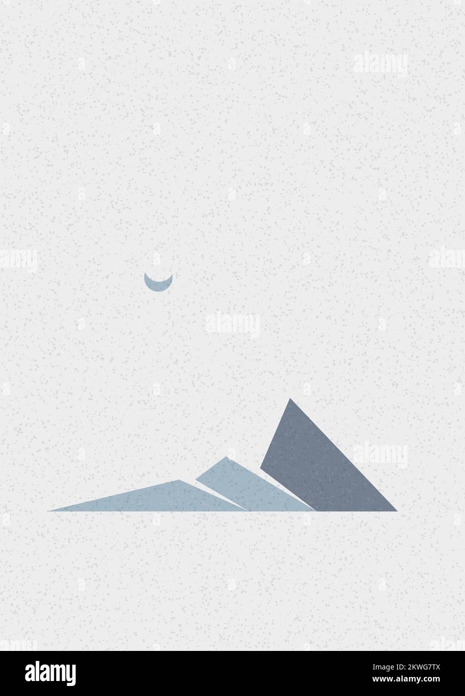 Geometric Mountains silhouette generative art poster illustration Stock ...