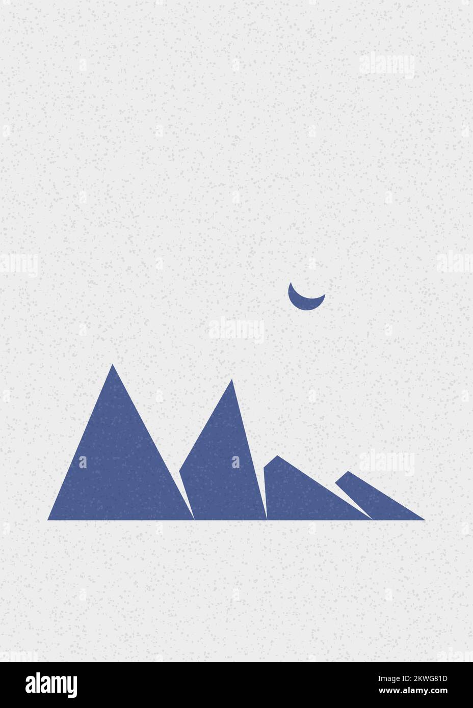 Geometric Mountains silhouette generative art poster illustration Stock ...