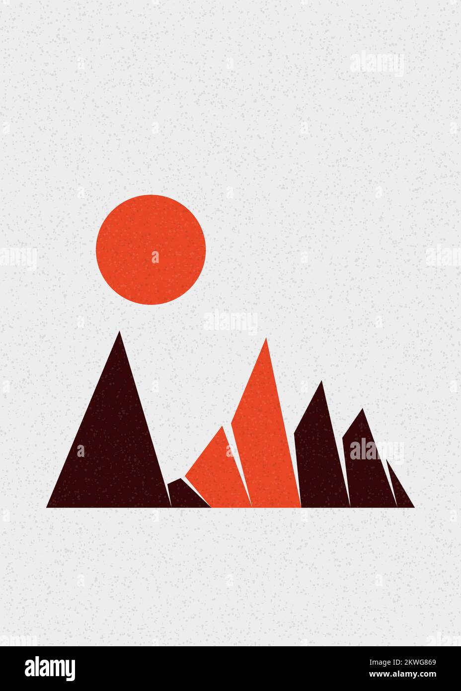 Geometric Mountains silhouette generative art poster illustration Stock ...