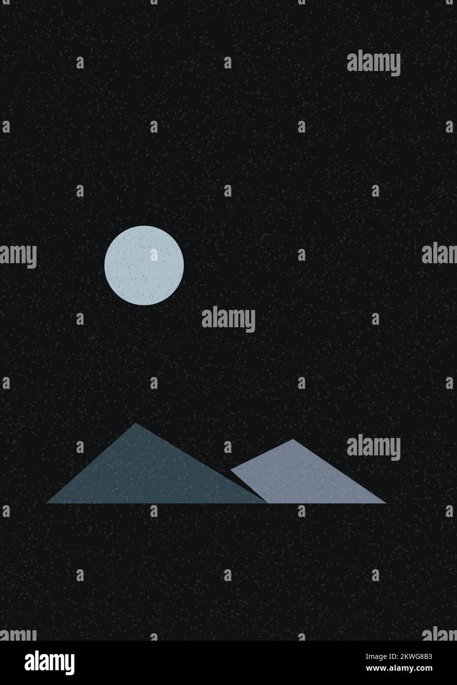 Geometric Mountains silhouette generative art poster illustration Stock ...