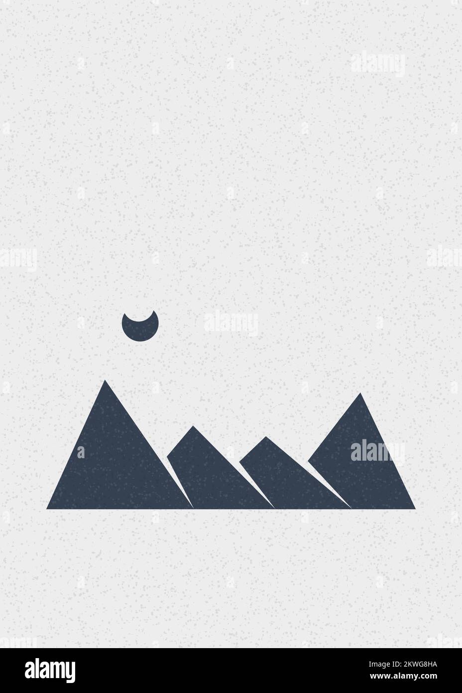Geometric Mountains silhouette generative art poster illustration Stock ...