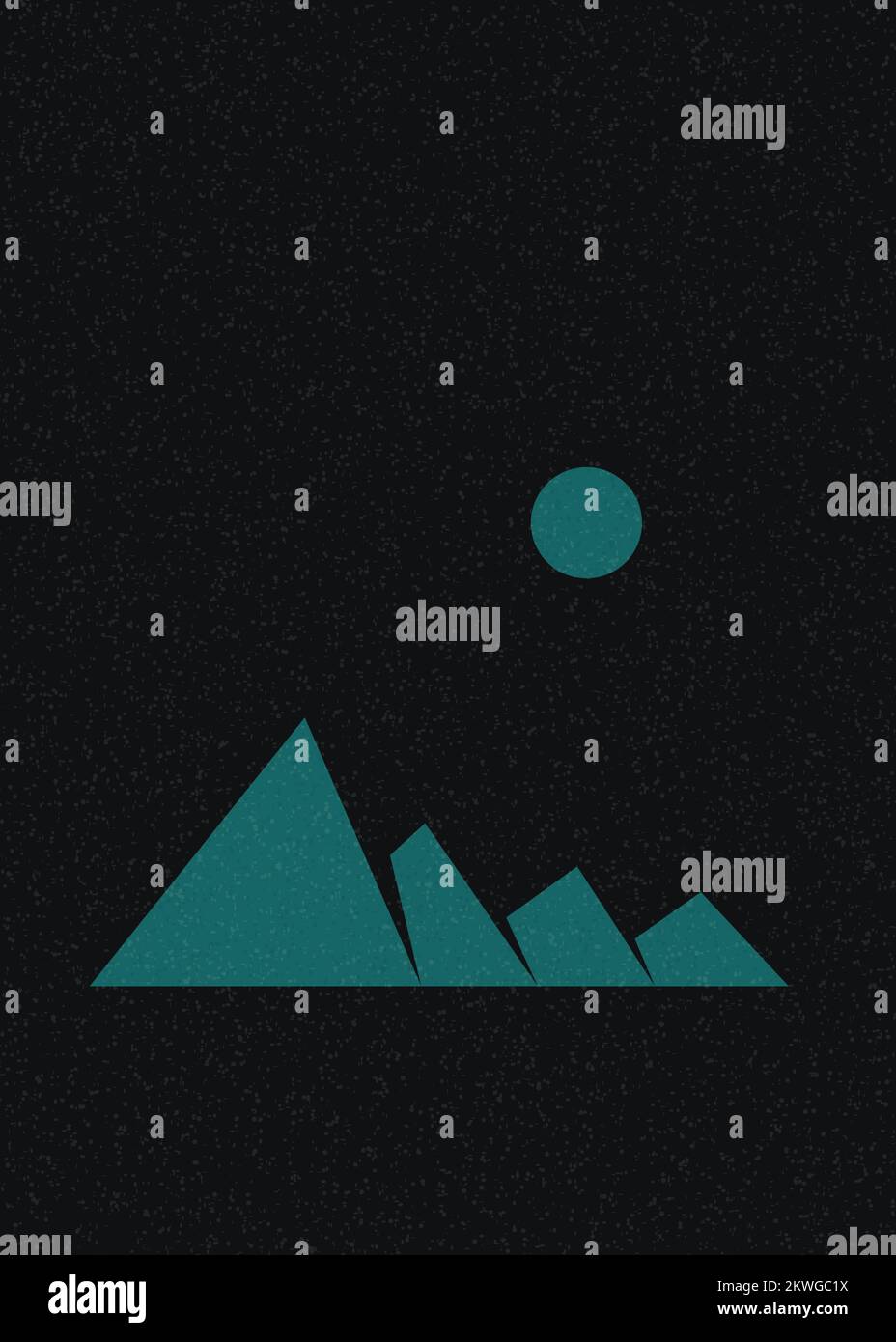 Geometric Mountains silhouette generative art poster illustration Stock ...
