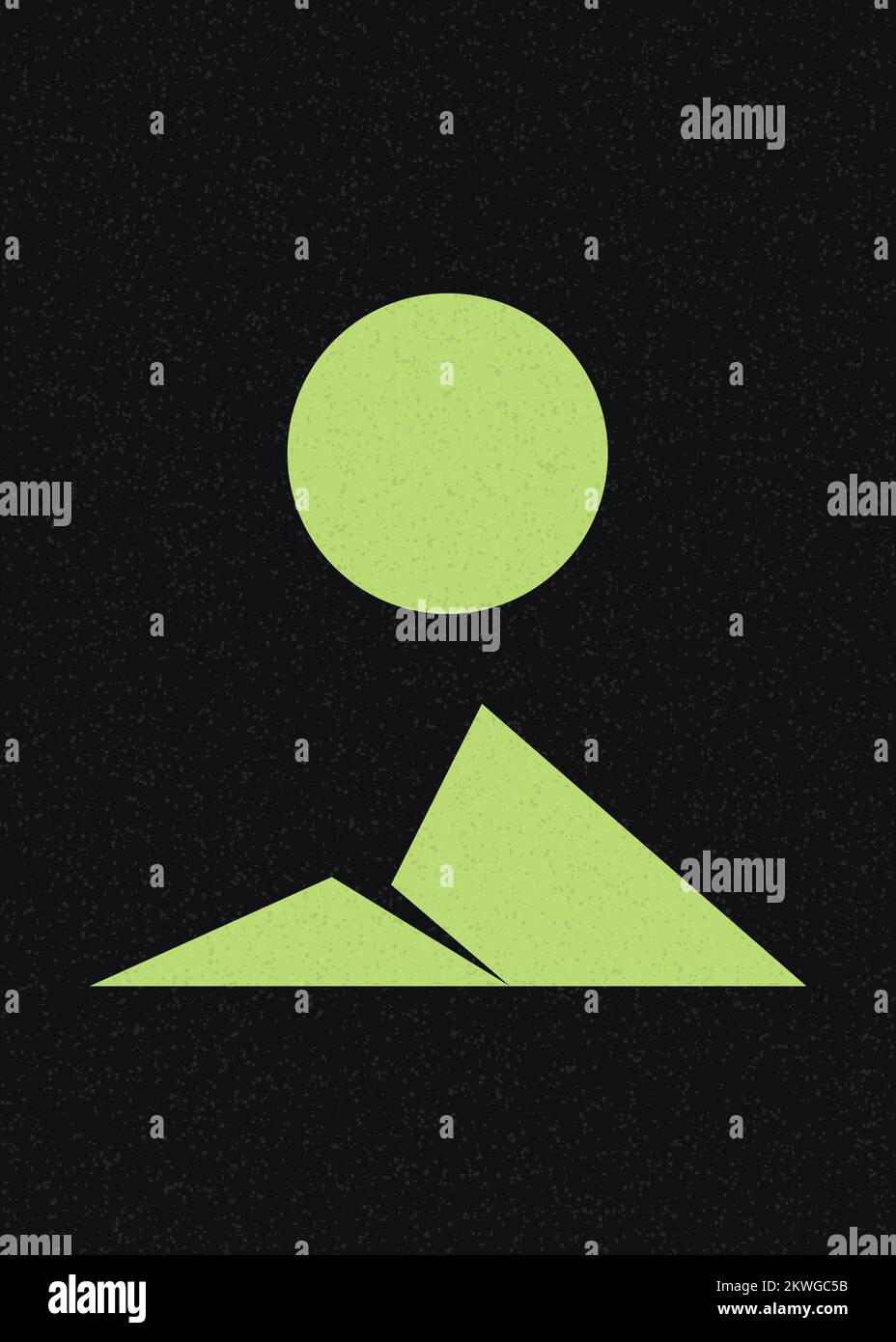 Geometric Mountains silhouette generative art poster illustration Stock ...