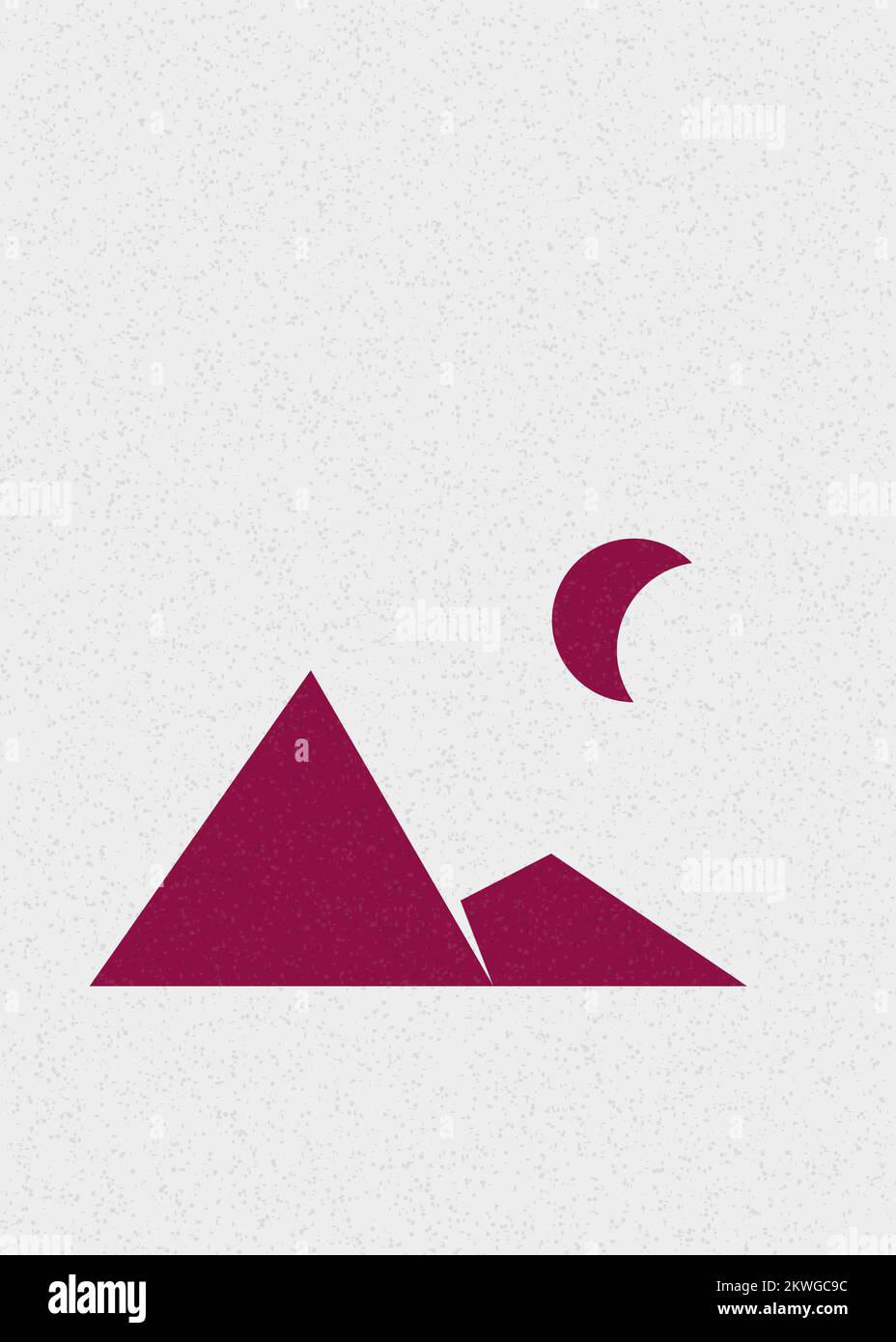 Geometric Mountains silhouette generative art poster illustration Stock ...
