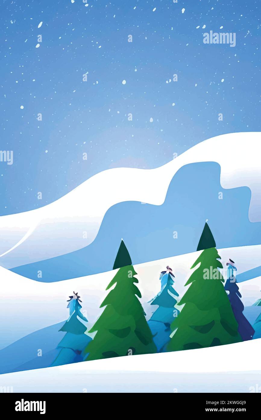 Snowfall and woodland Stock Vector Images - Alamy