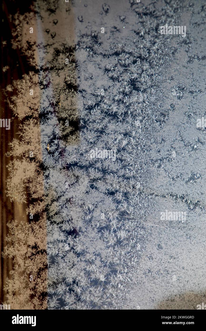 Various frost forms on the glass in Jilin City, northeast China's Jilin ...